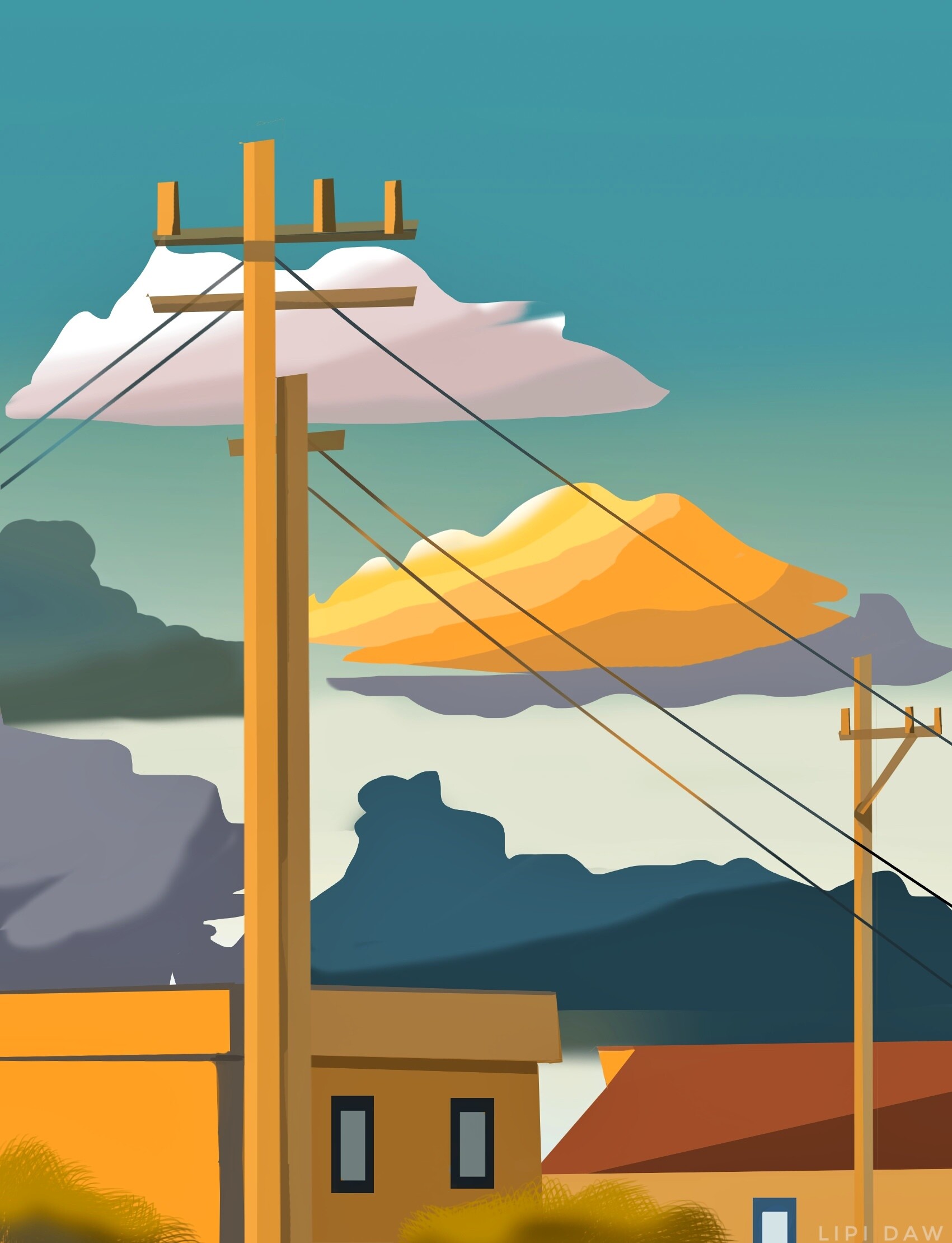 ArtStation - sunset town