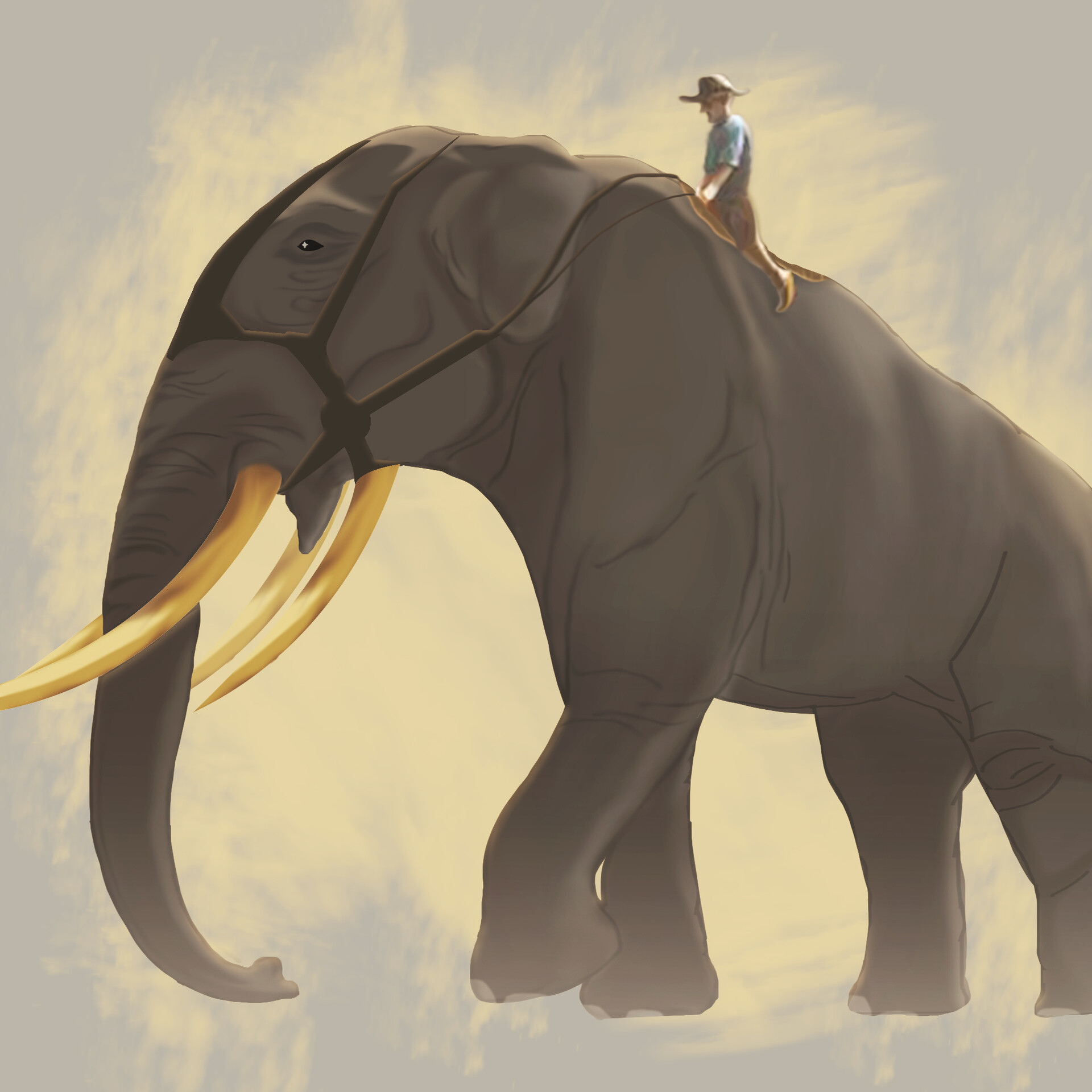 ArtStation - Elephant and the Mahout. Concept art