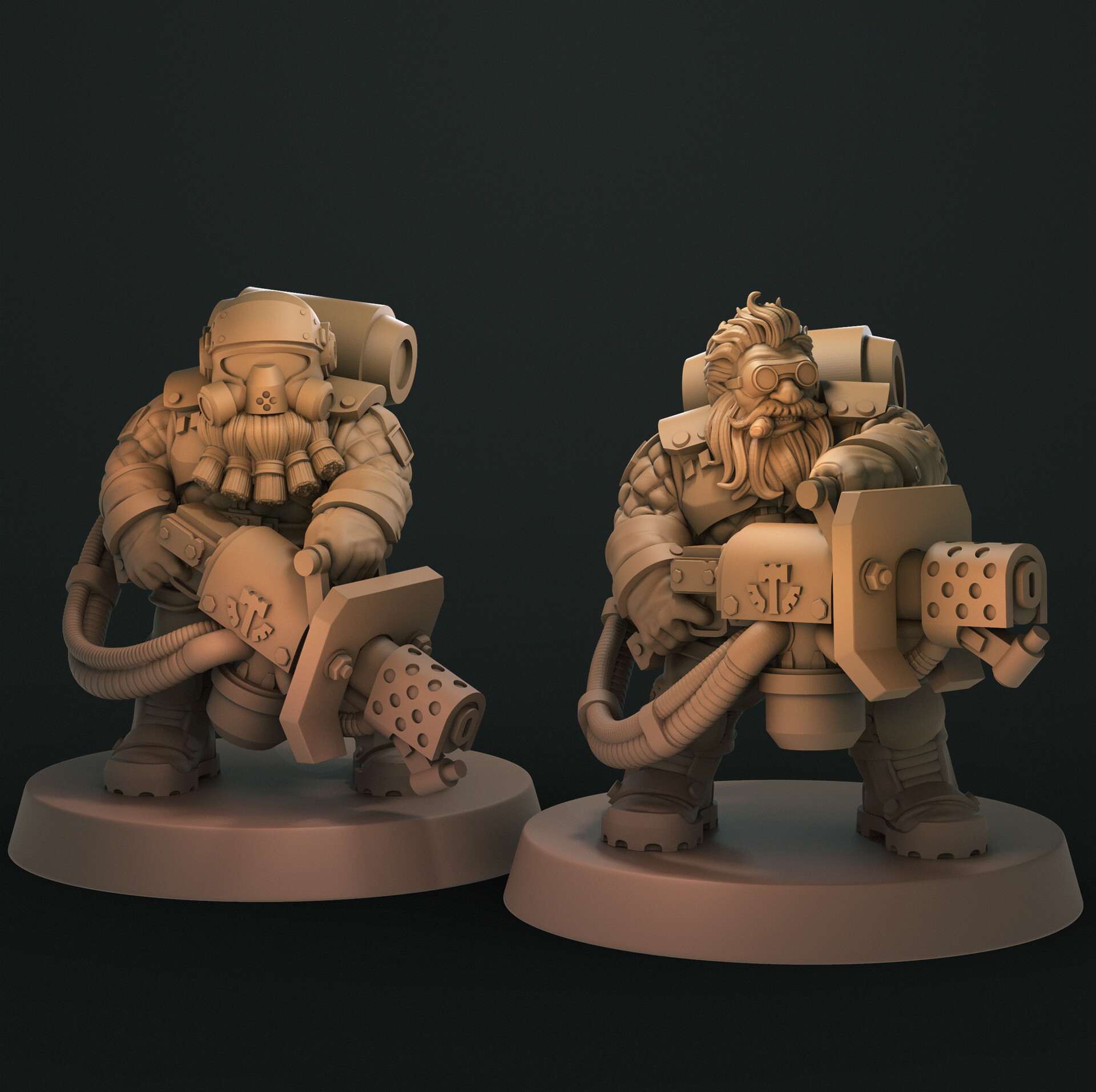 ArtStation - Space Dwarves Heavy Flamers