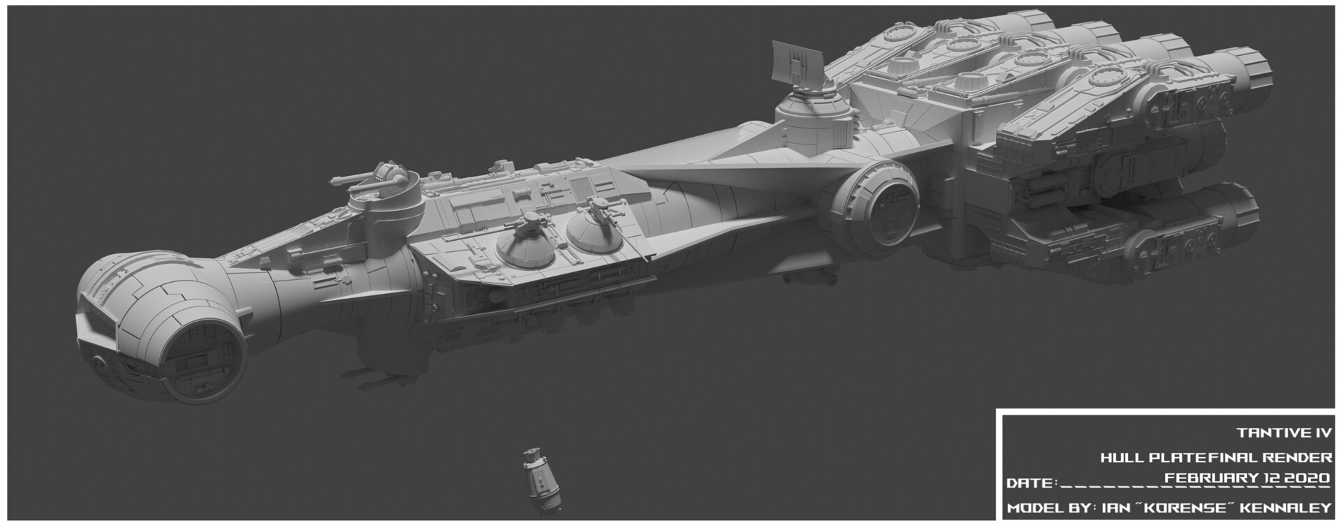 Ian Kennaley - Star Wars - IV A New Hope - Tantive IV 3D Model [2019]
