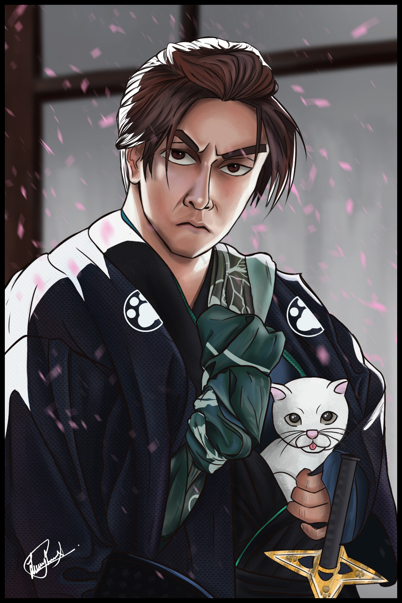 ArtStation - Samurai cat