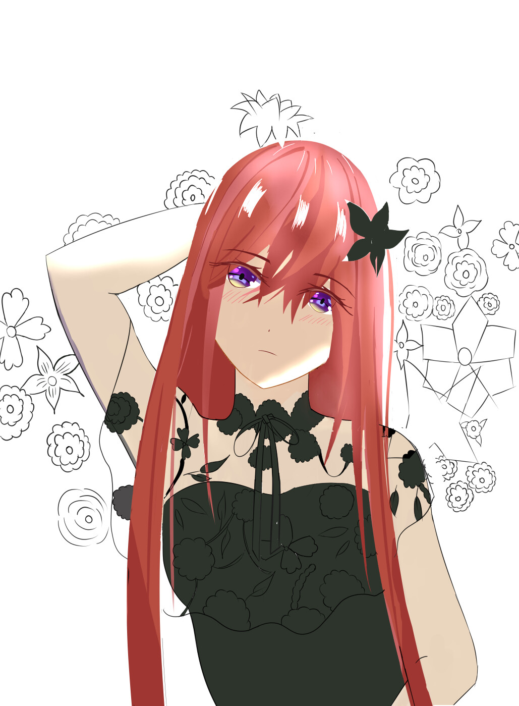 ArtStation - Black flower sketch