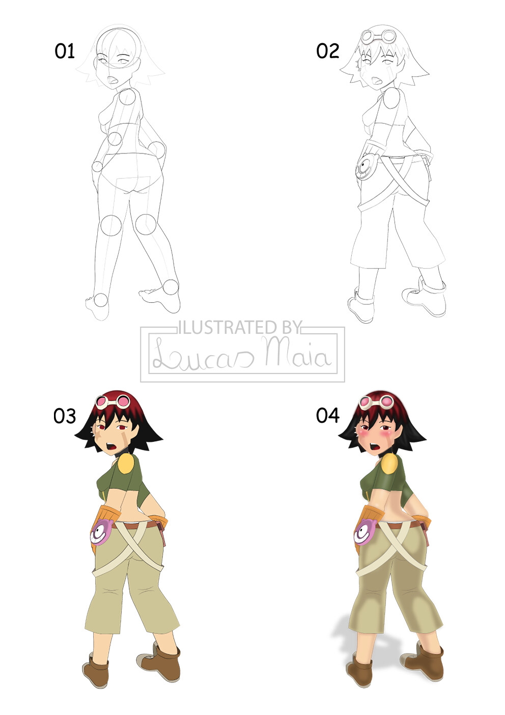 Lucas Maia Ilustrations - How to Draw Molly From Oban Star Racers