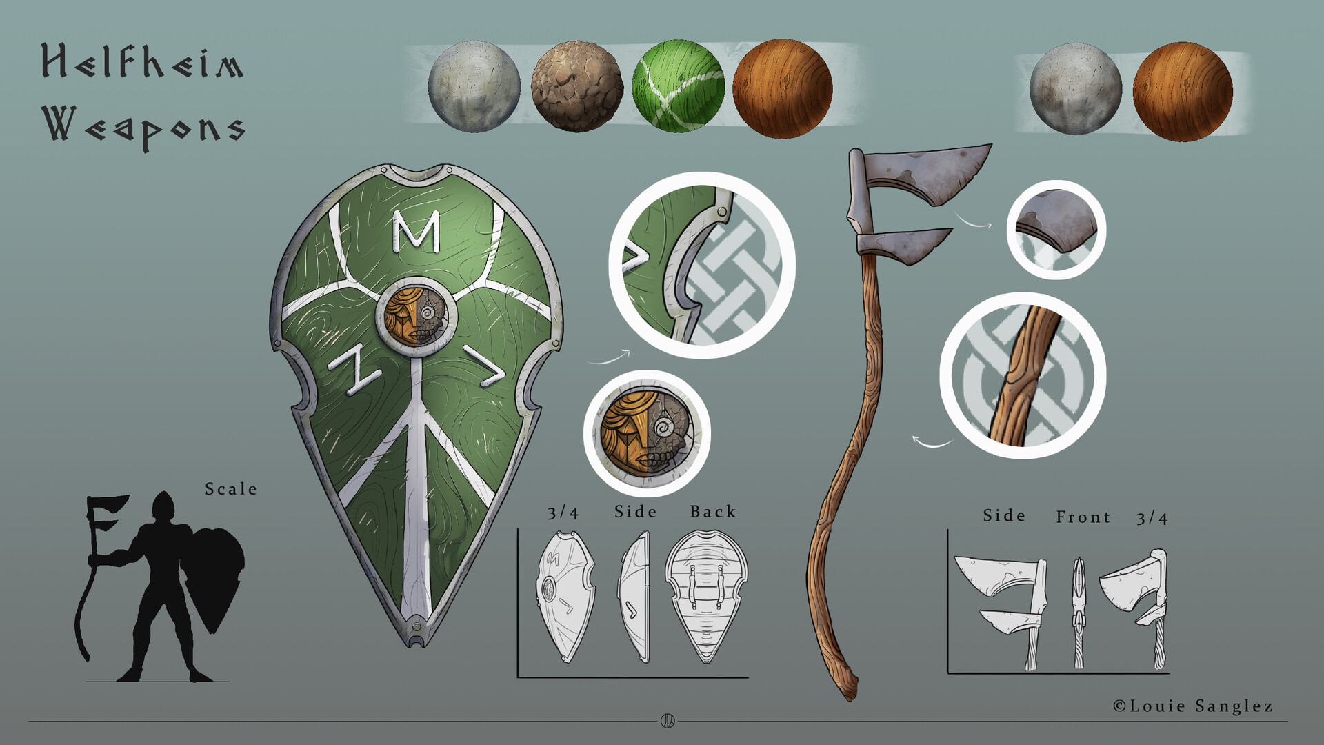 ArtStation - Helfheim Axe & Shield Weapon Set