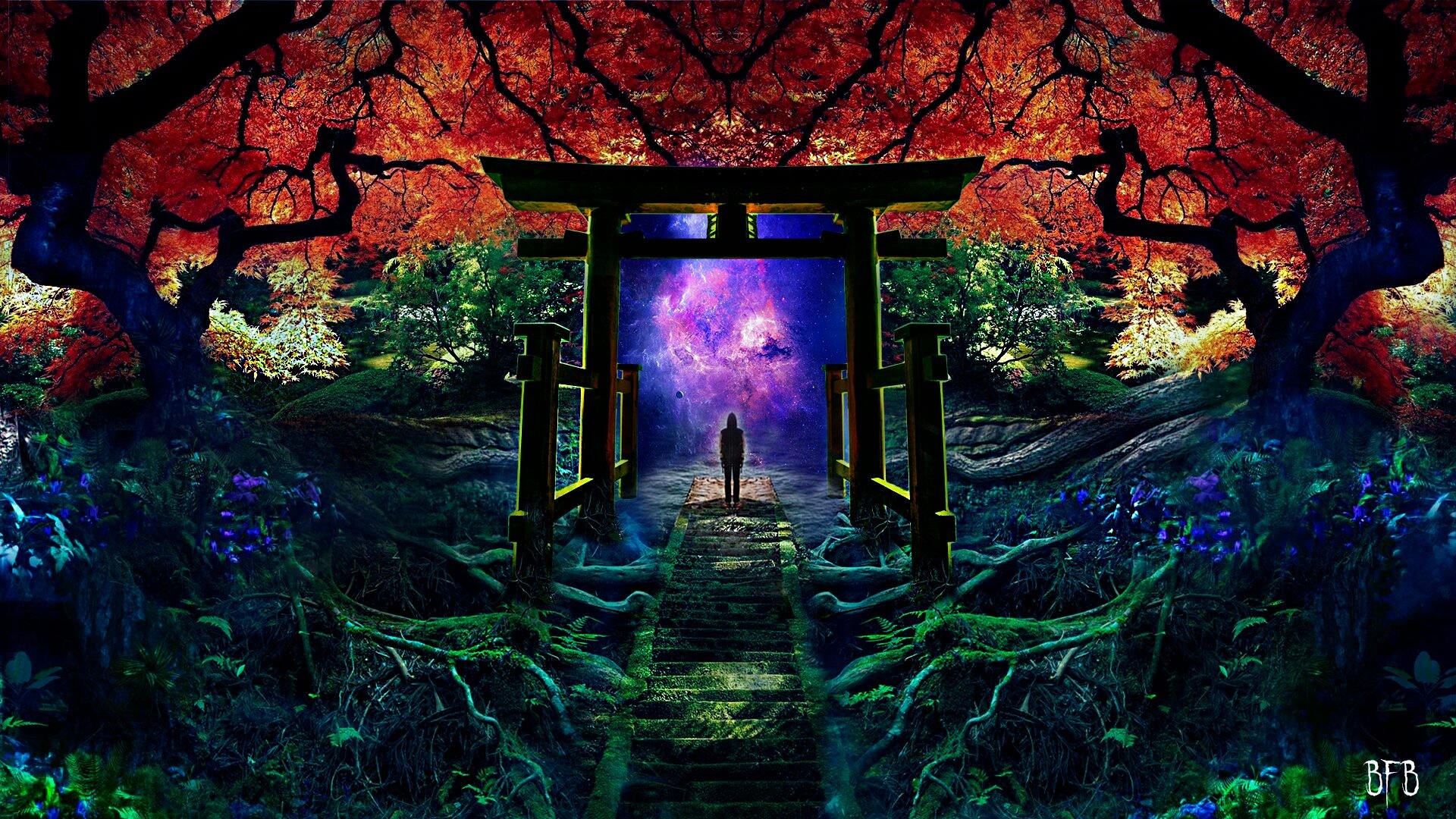 ArtStation - Cosmic Mirror in the Heart of the Forest.