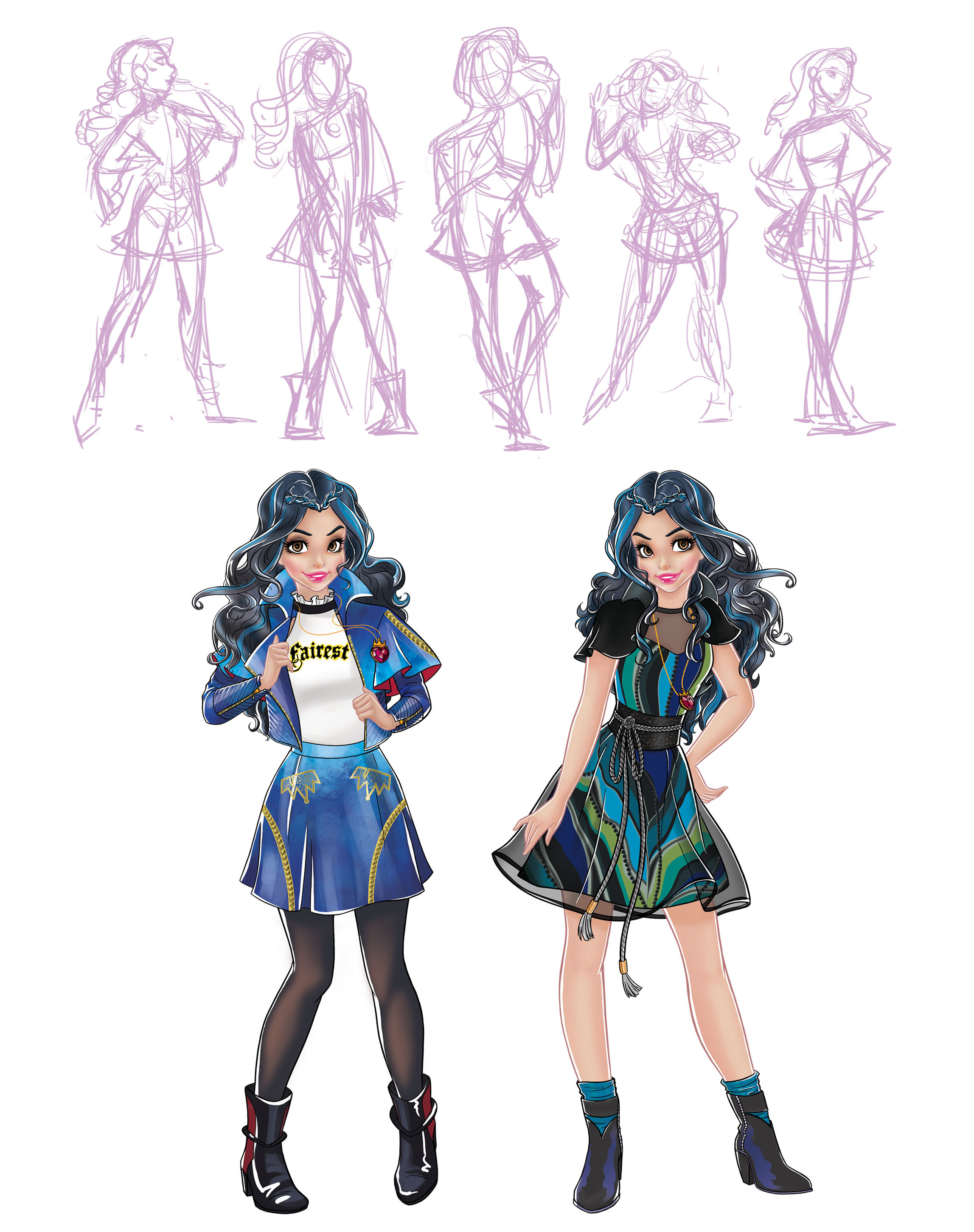 how to draw disney descendants characters