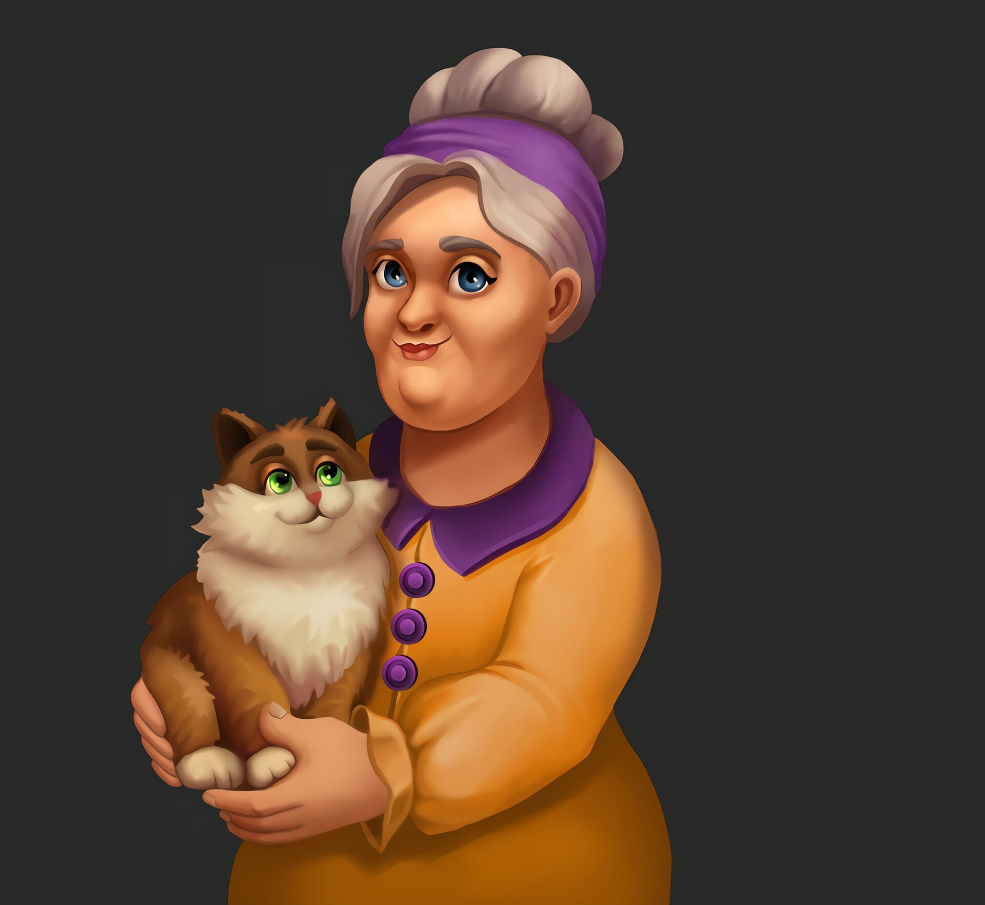 ArtStation - grandma casual art