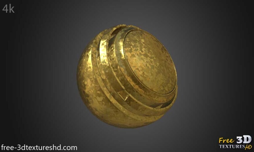 PBR Textures Free Download - Gold Galvanized 3D Texture PBR material ...