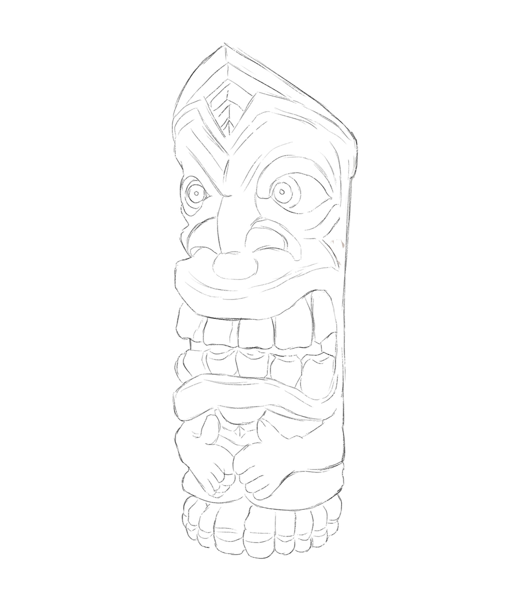 tiki totem pole coloring pages