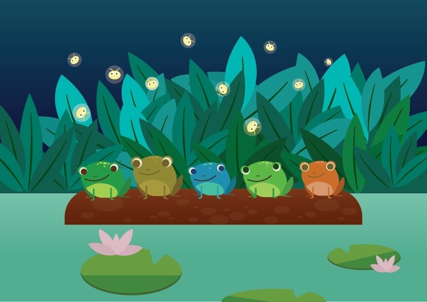 ArtStation - Five little speckled frogs