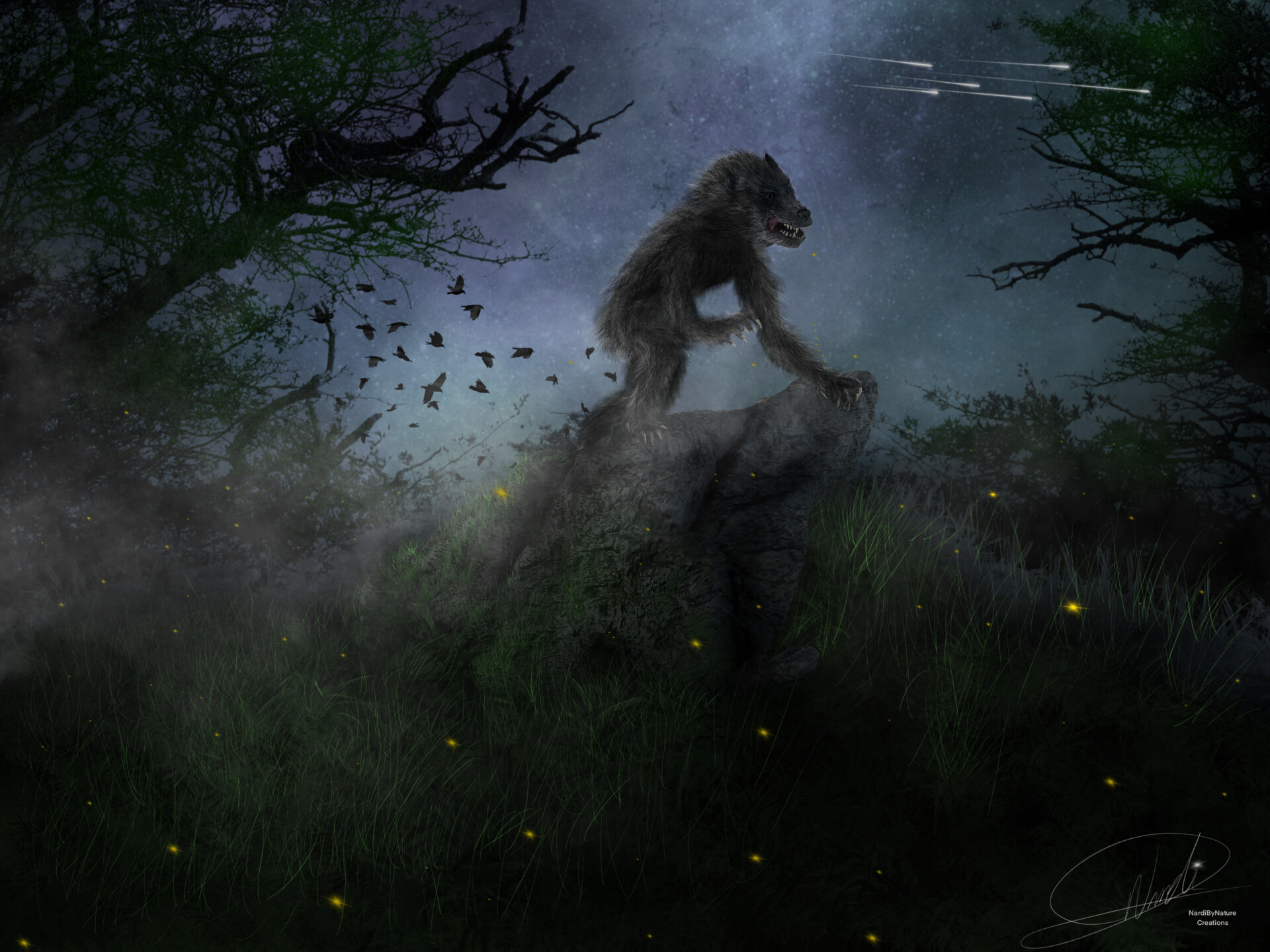 ArtStation - Lurking Werewolf