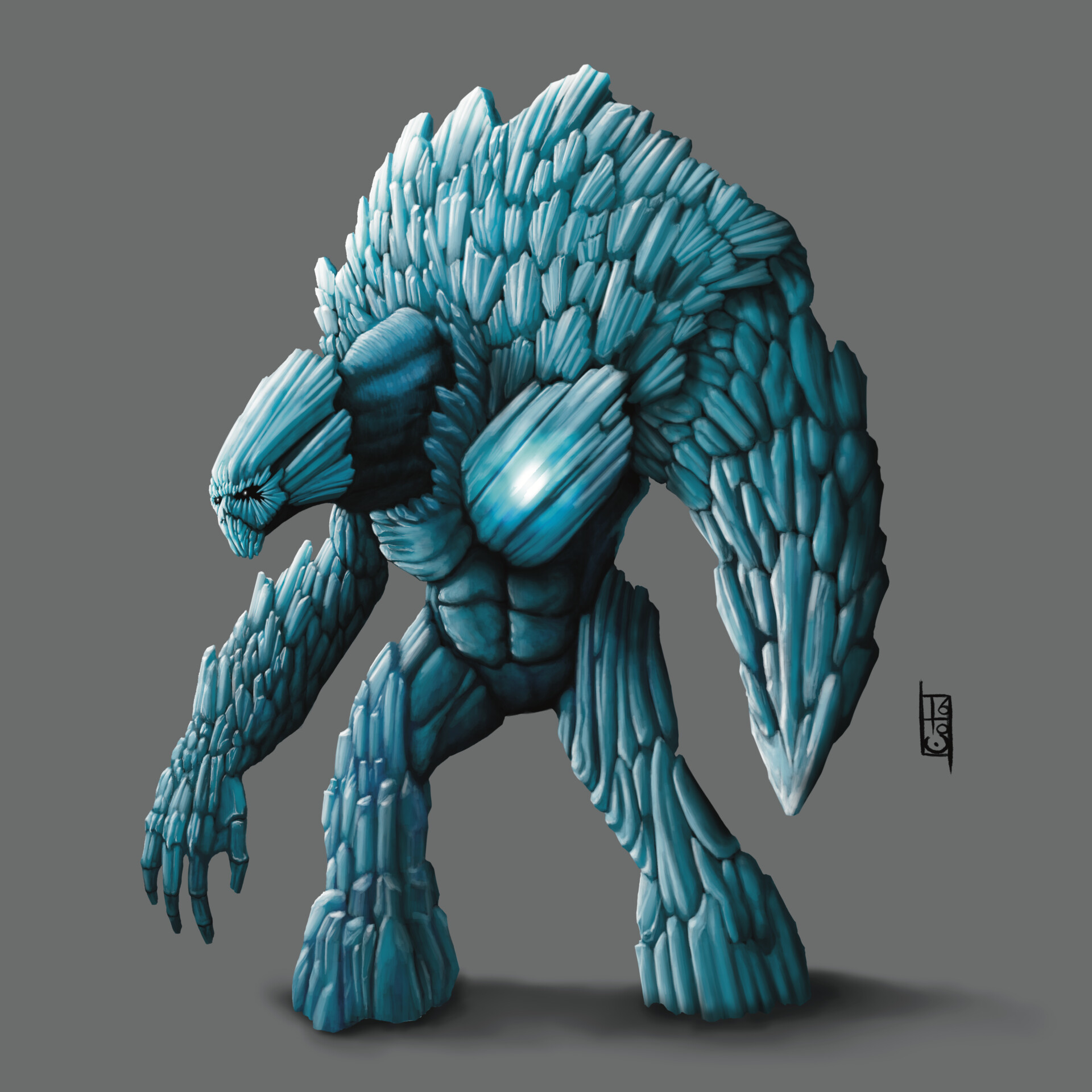 how to draw ice golem