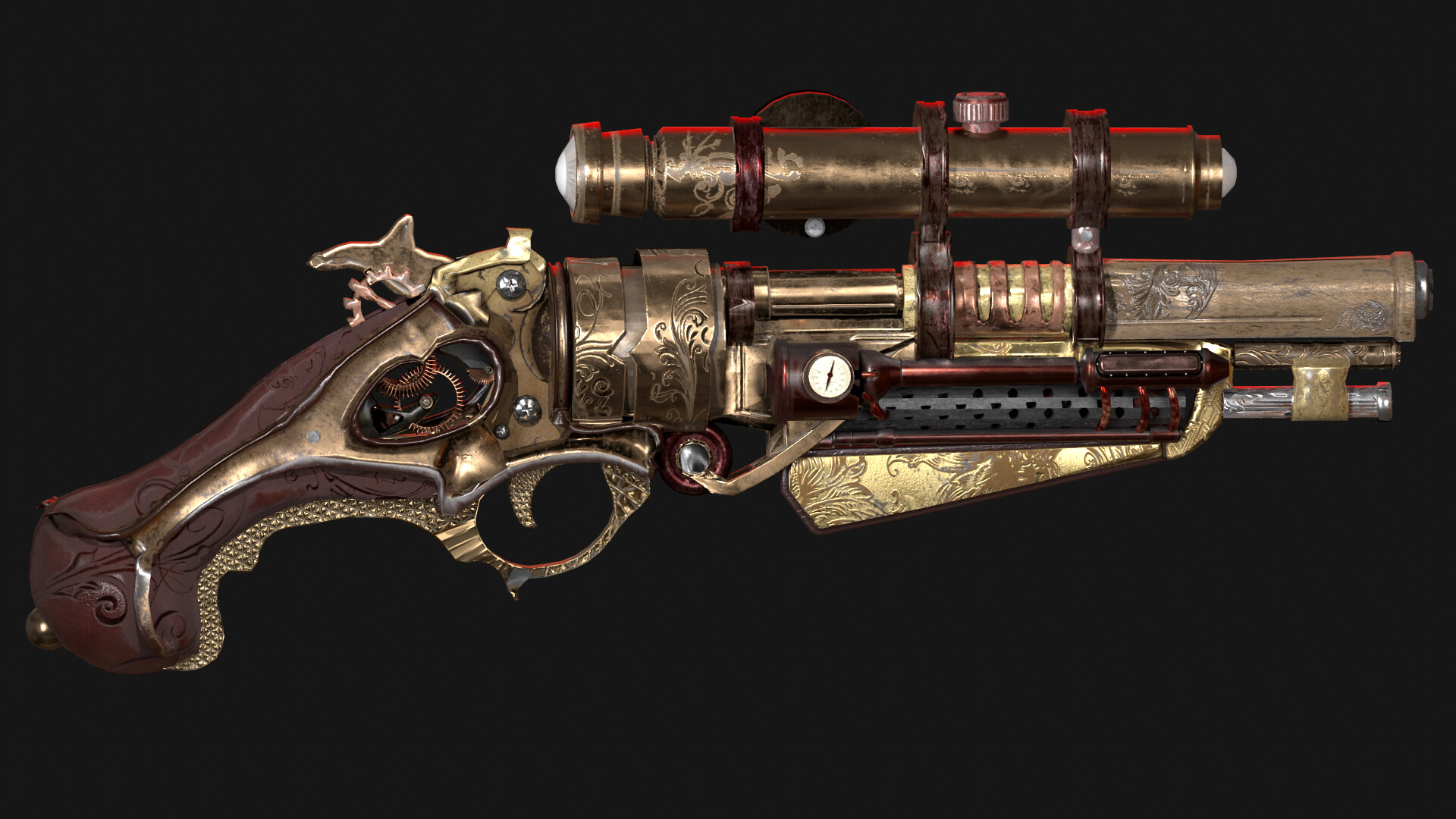 ArtStation - Steampunk Gun (game ready )
