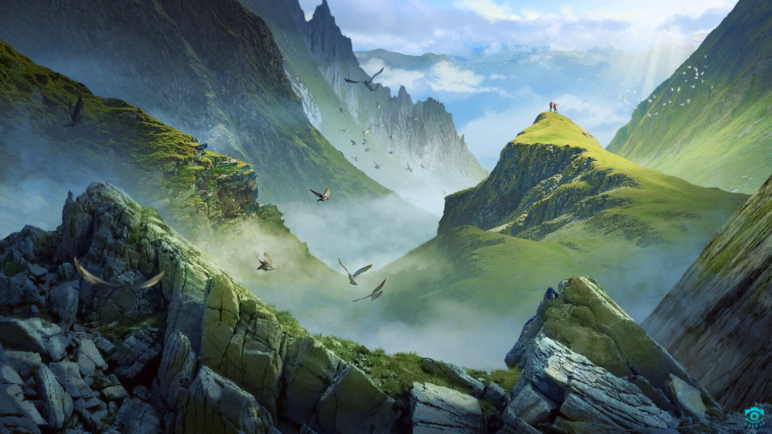 ArtStation - The rocky perch - "Rocky & Grassy Alpine Mountains ...