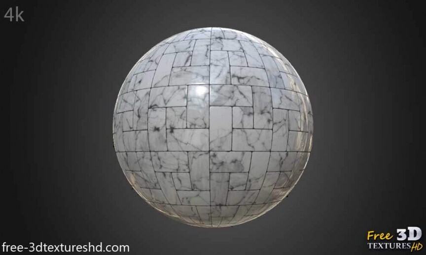 PBR Textures Free Download - White Marble Tile 3d Texture PBR free ...