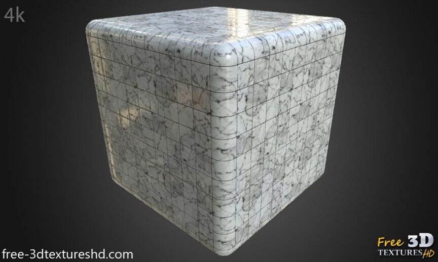 PBR Textures Free Download - White Marble Tile floor 3d Texture PBR ...