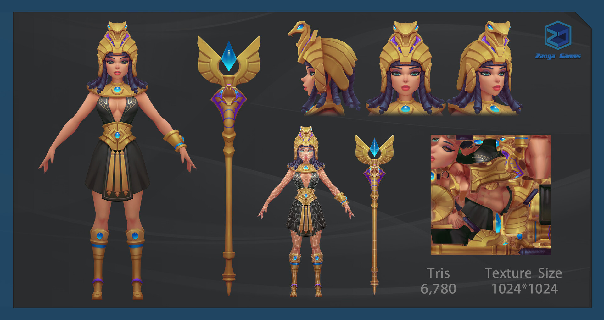 ArtStation - GameCharacter Model(Cleopatra)