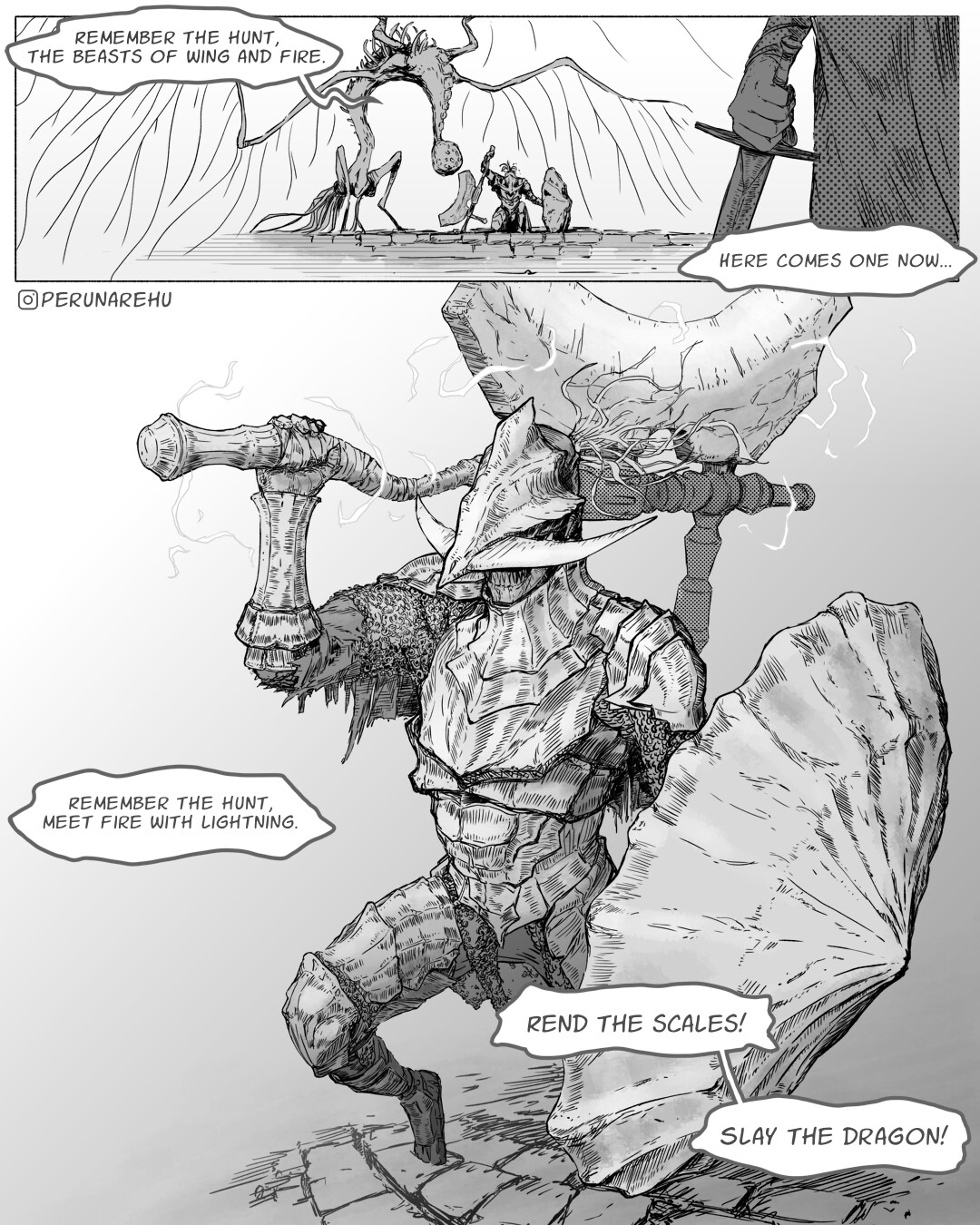 ArtStation - Dragonslayer Armor, comic page (Dark Souls 3)