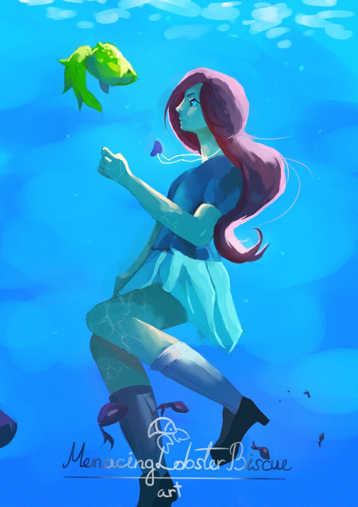 ArtStation - Girl and Goldfish