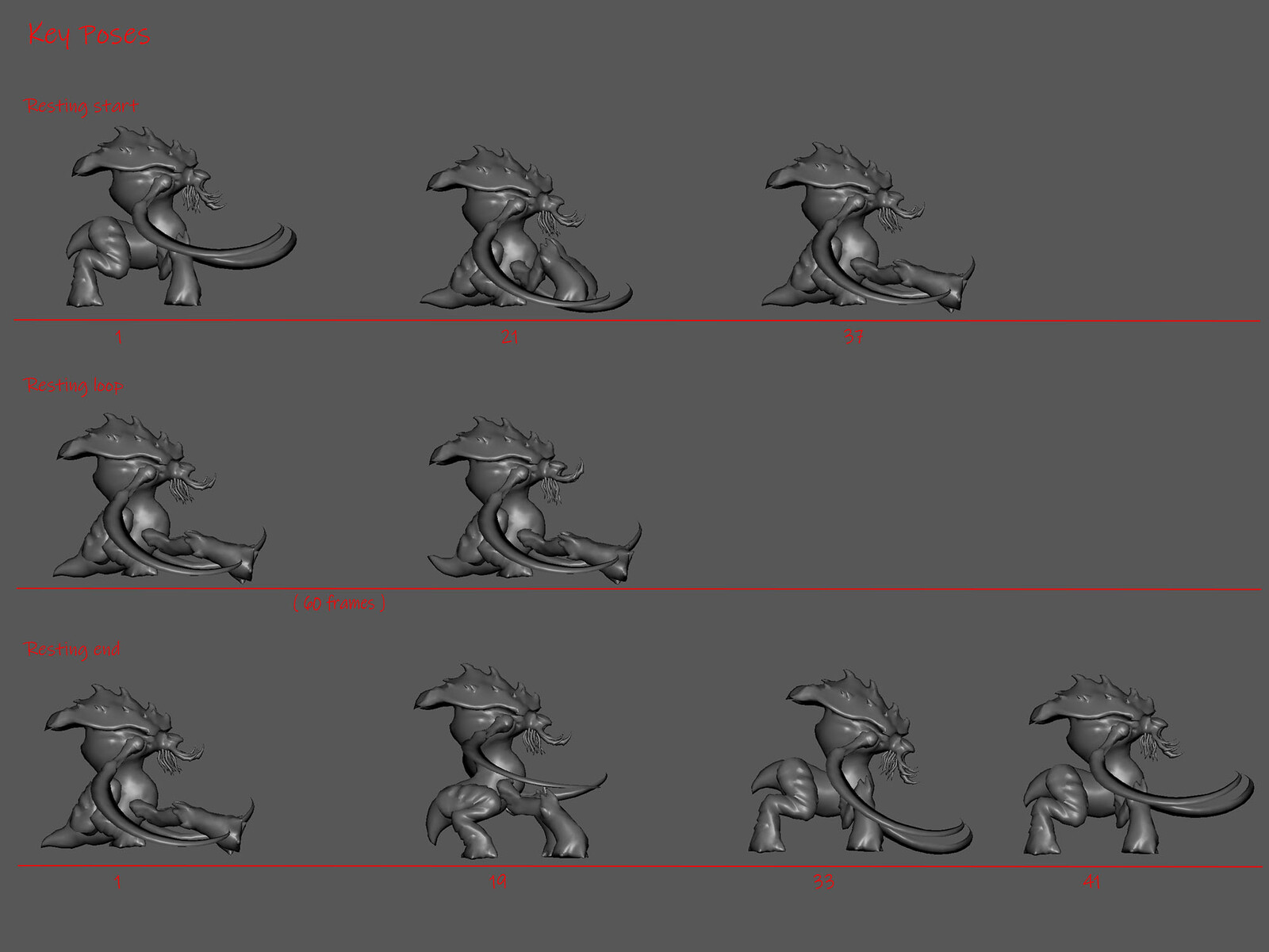 Amy Ashfaq - Creature Resting - Gameplay Animation