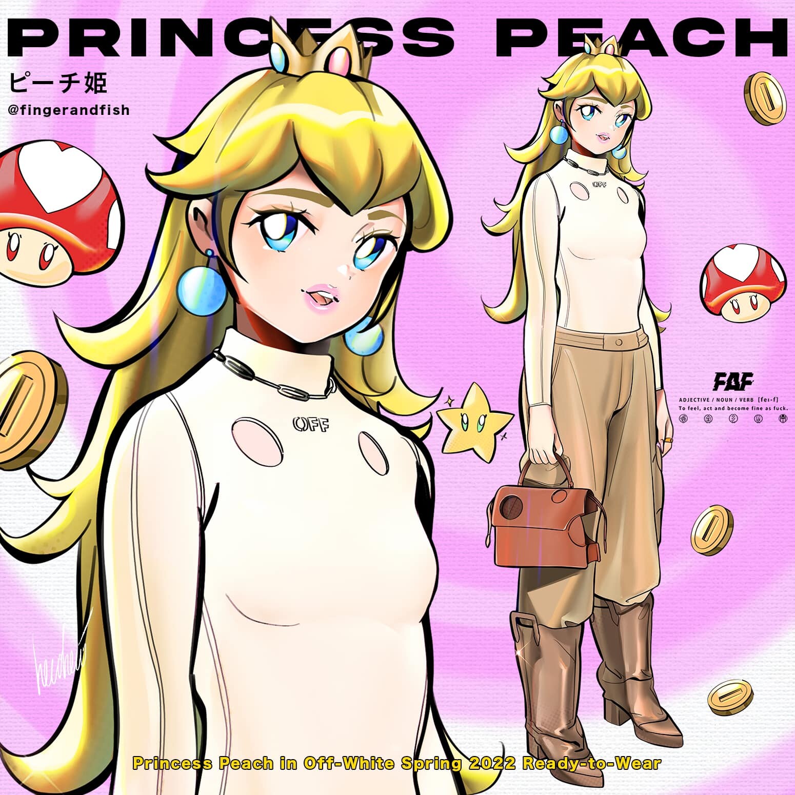 ArtStation - Peach in Off-White