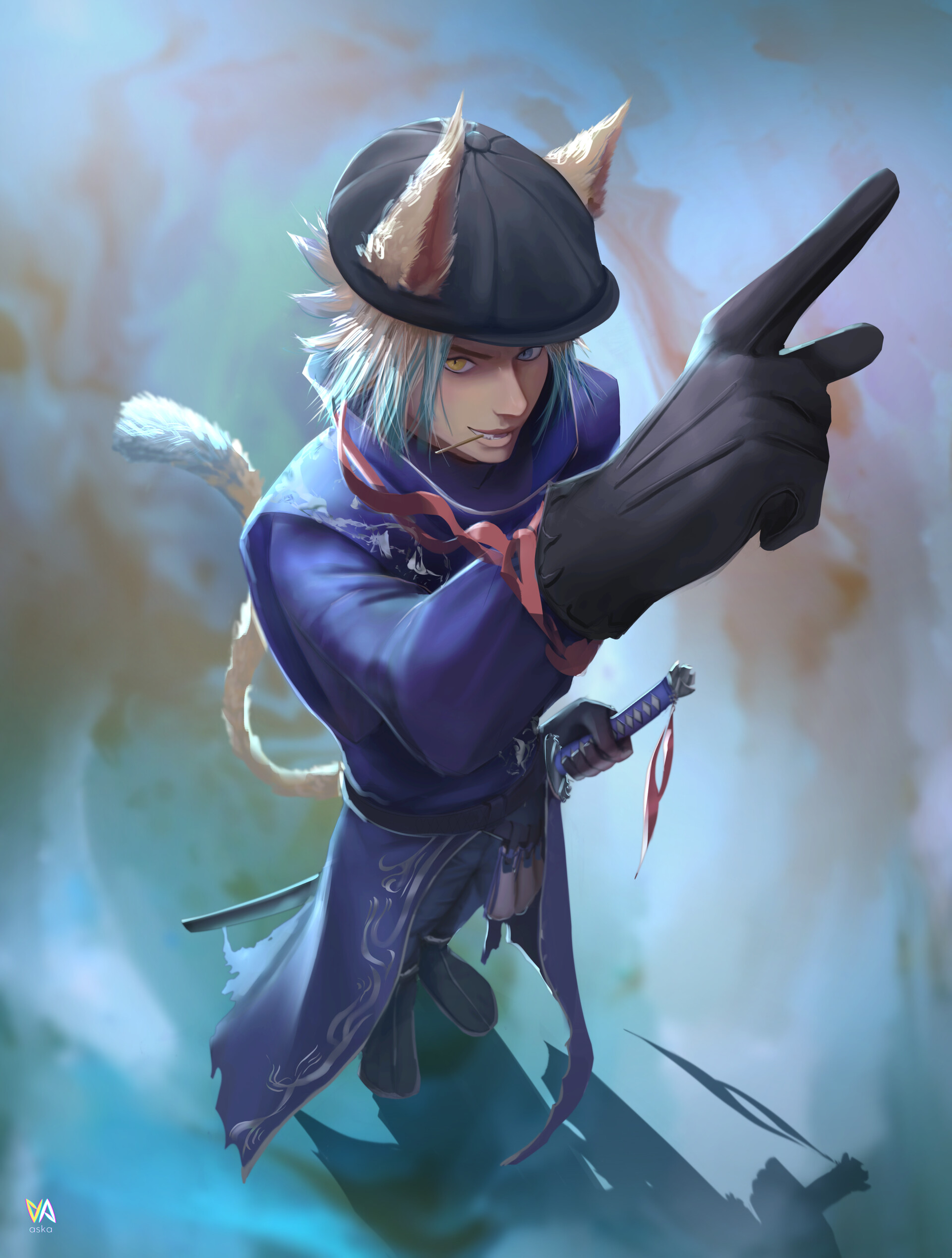 Aska - FFXIV Samurai Cat