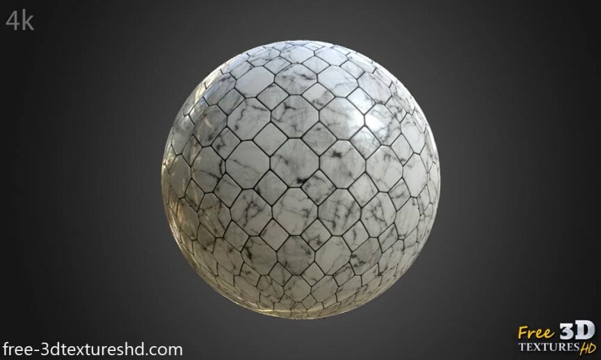 PBR Textures Free Download - White Marble Tile floor 3d texture PBR ...