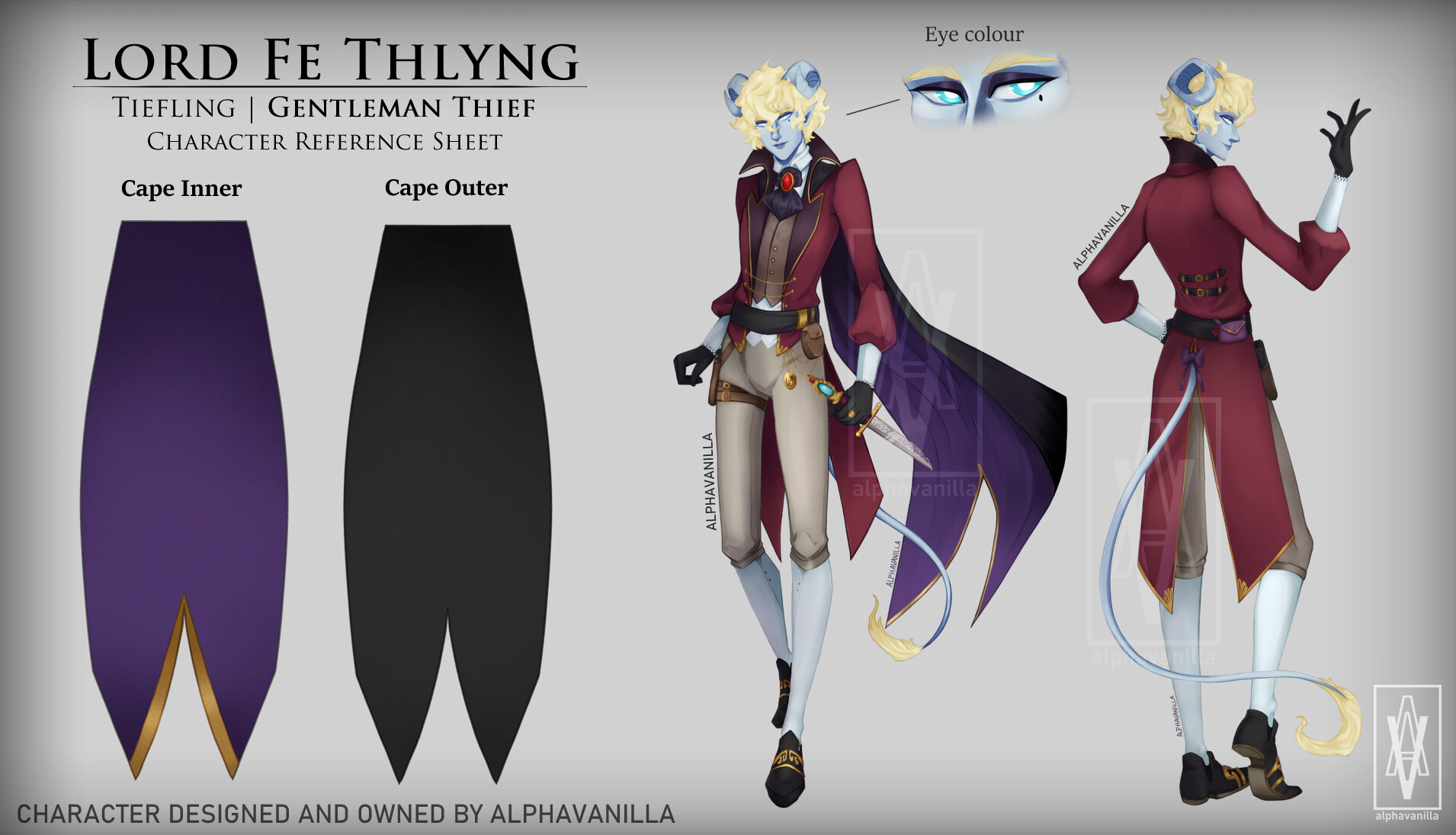 A. Marnie Osborn - Fe Thlyng - D&D character & prop design reference sheets