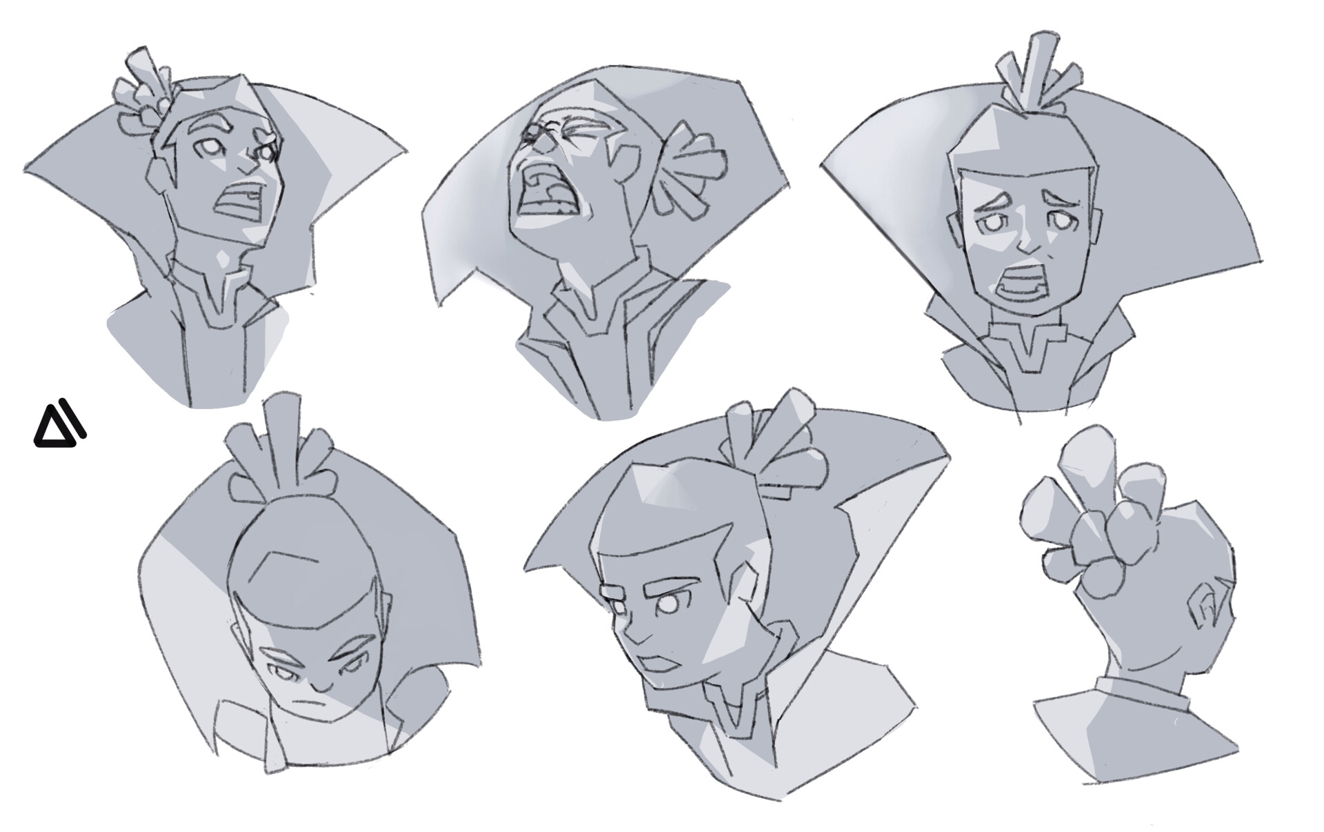 ArtStation - Kory Kurigake face expression sheet