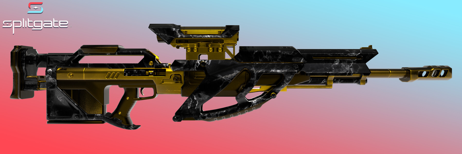 Tanner Trees - Black Marble Sniper Concept Skin (Splitgate)