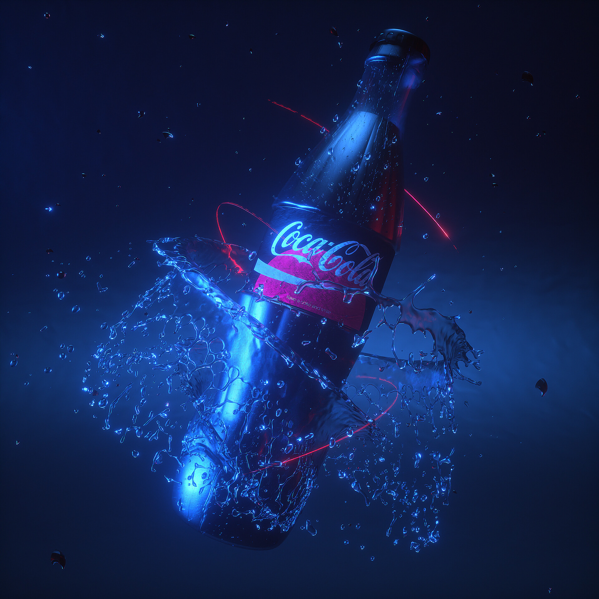 ArtStation - 3D Model and Scene of Coca-Cola bottle