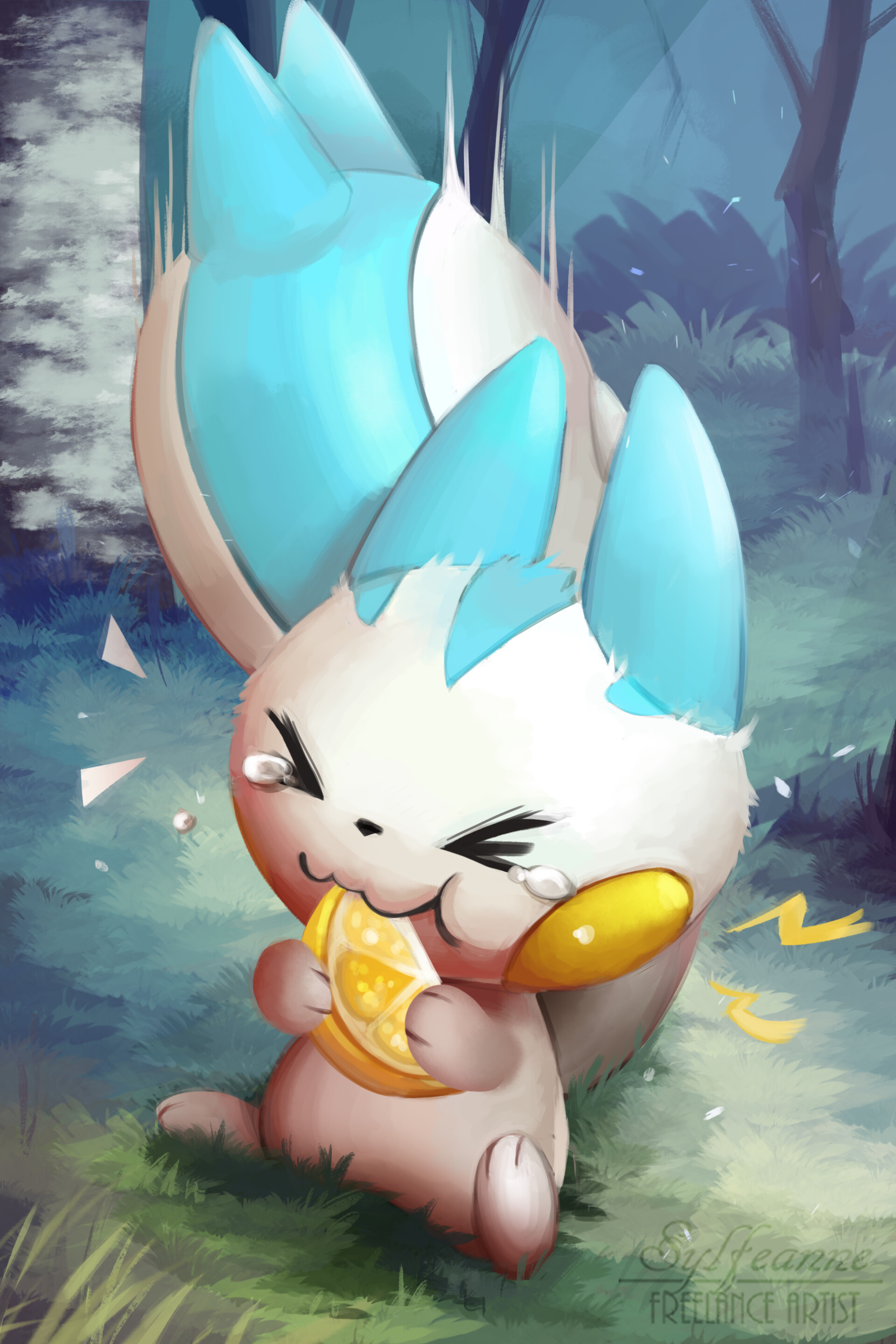 ArtStation - Pachirisu tastes a lemon