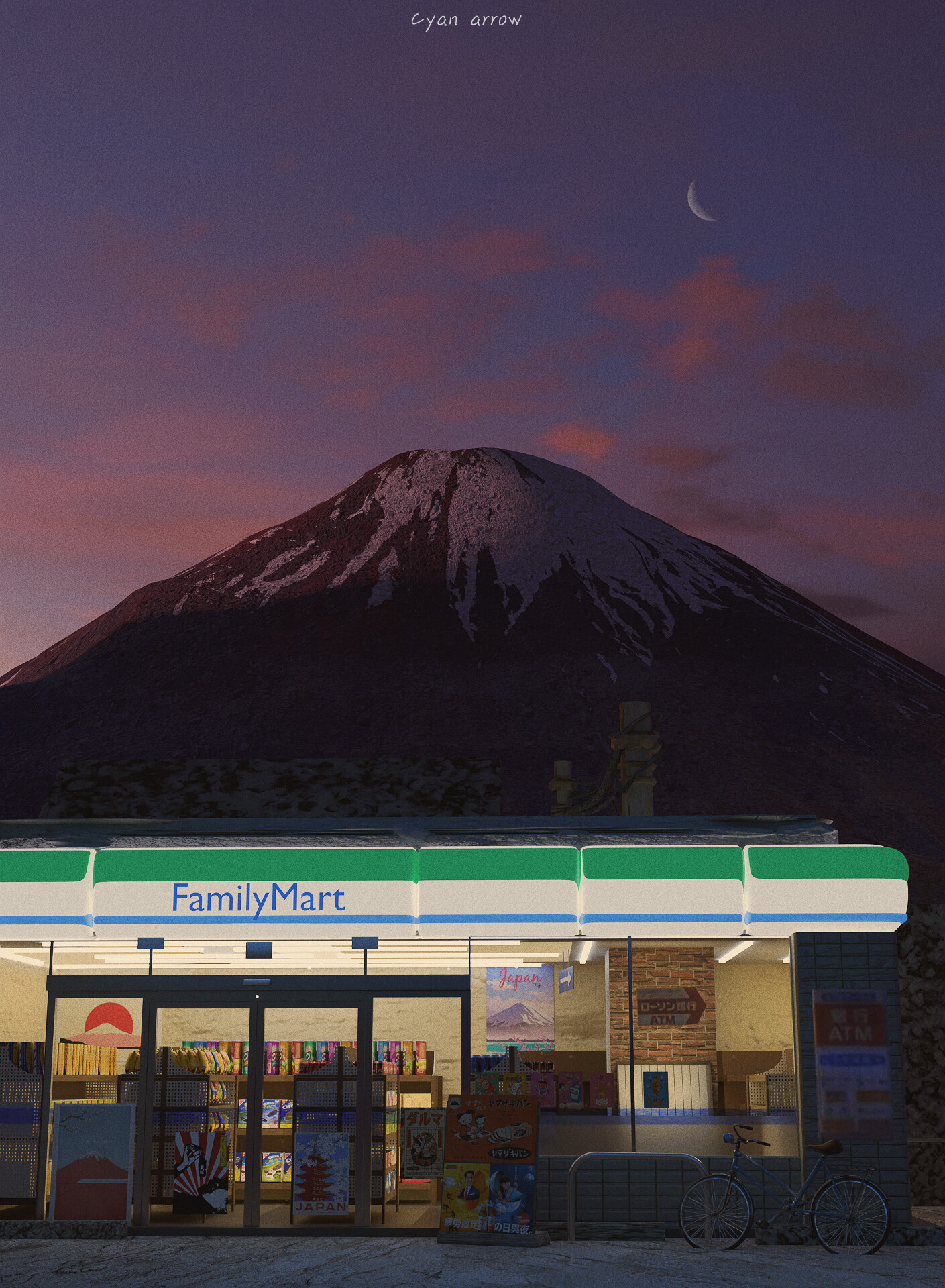 ArtStation - FamilyMart under Fuji