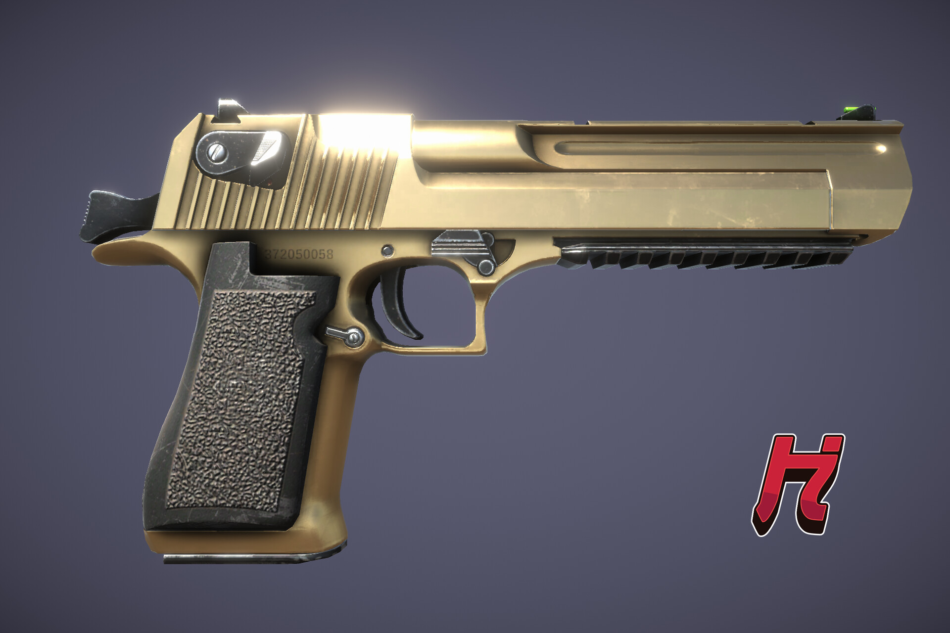 ArtStation - Powerful Pistol Gold (Apocalypse Weapons)