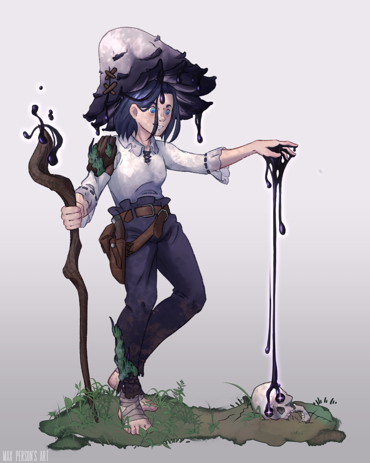 Max Person - DnD Character art: Inky, the Circle of the Spores Druid