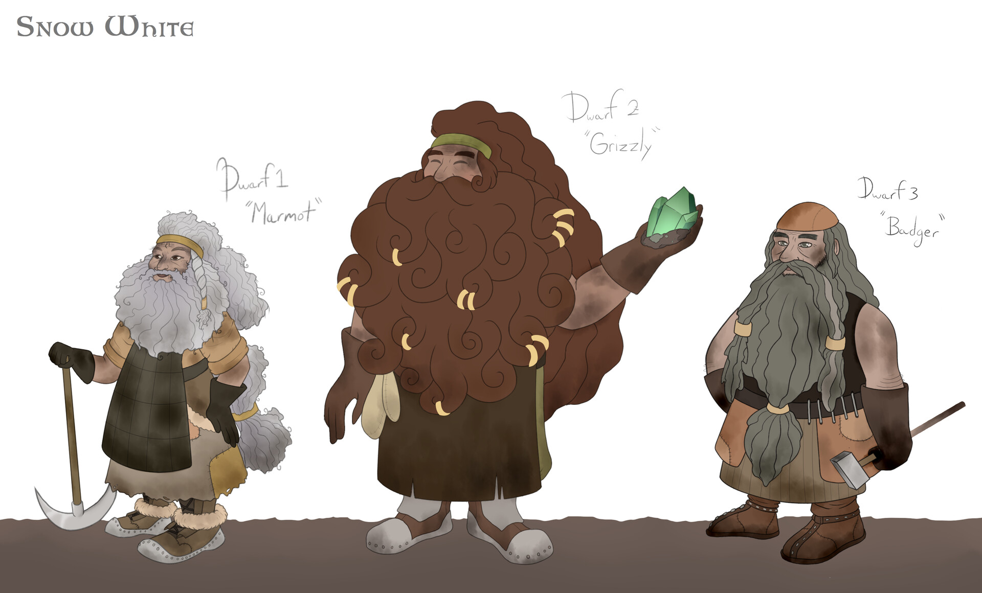 ArtStation - Snow White Dwarves Concept Art