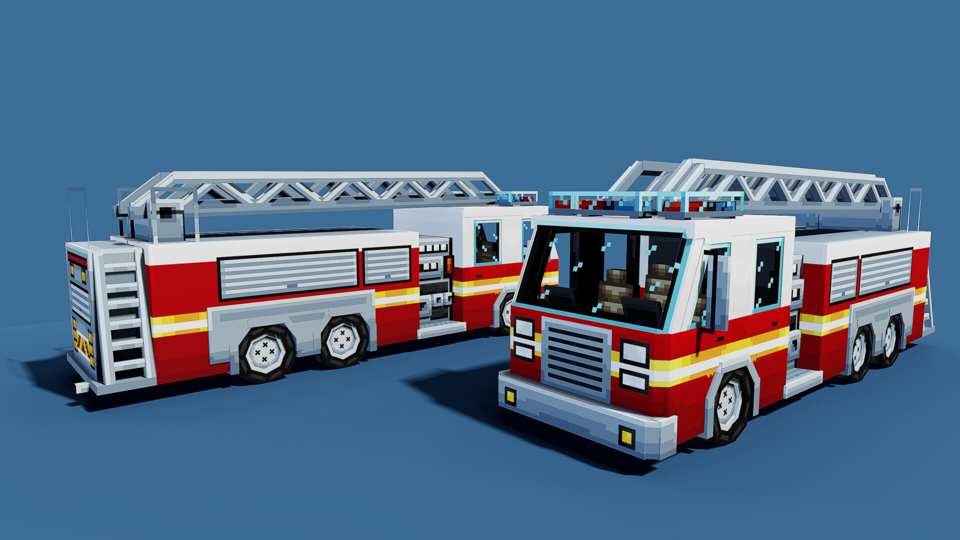 ArtStation - Fire Truck Minecraft 3d model