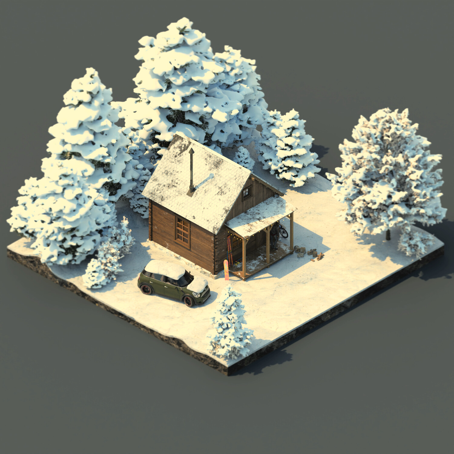 Roman Pavlovski - Weekend in the Woods Isometric Art