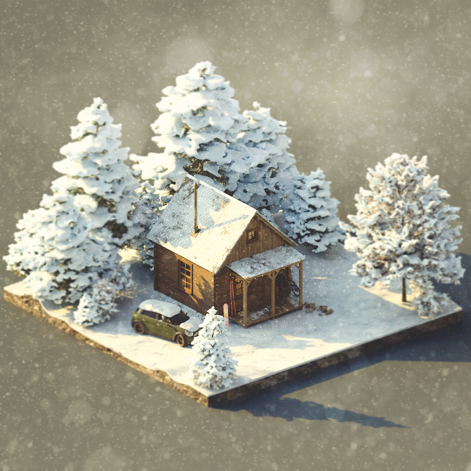 ArtStation - Weekend in the Woods Isometric Art