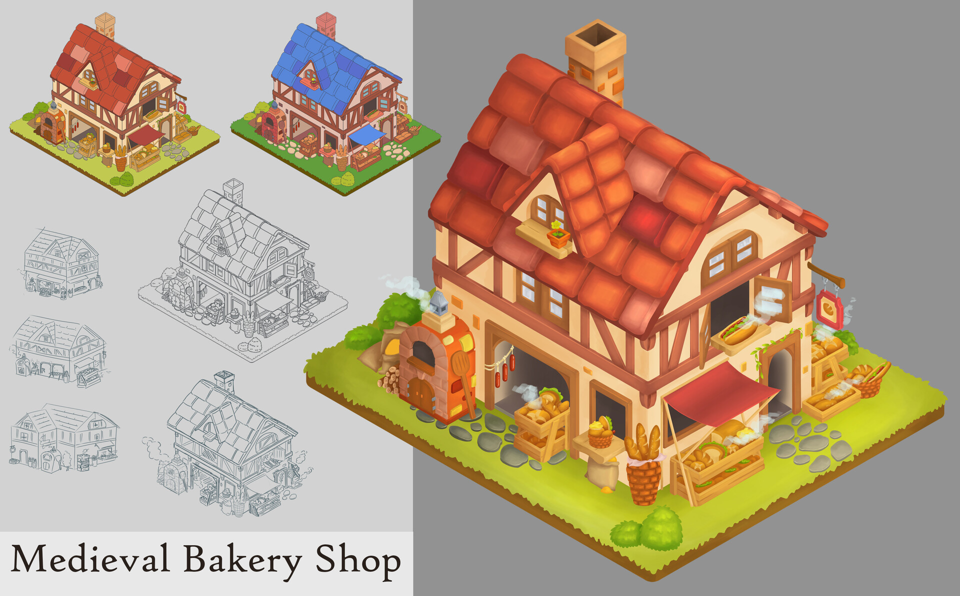 Medieval Bakery Layout LEGO MOC Green Dragon Bakery By FafnirDesign