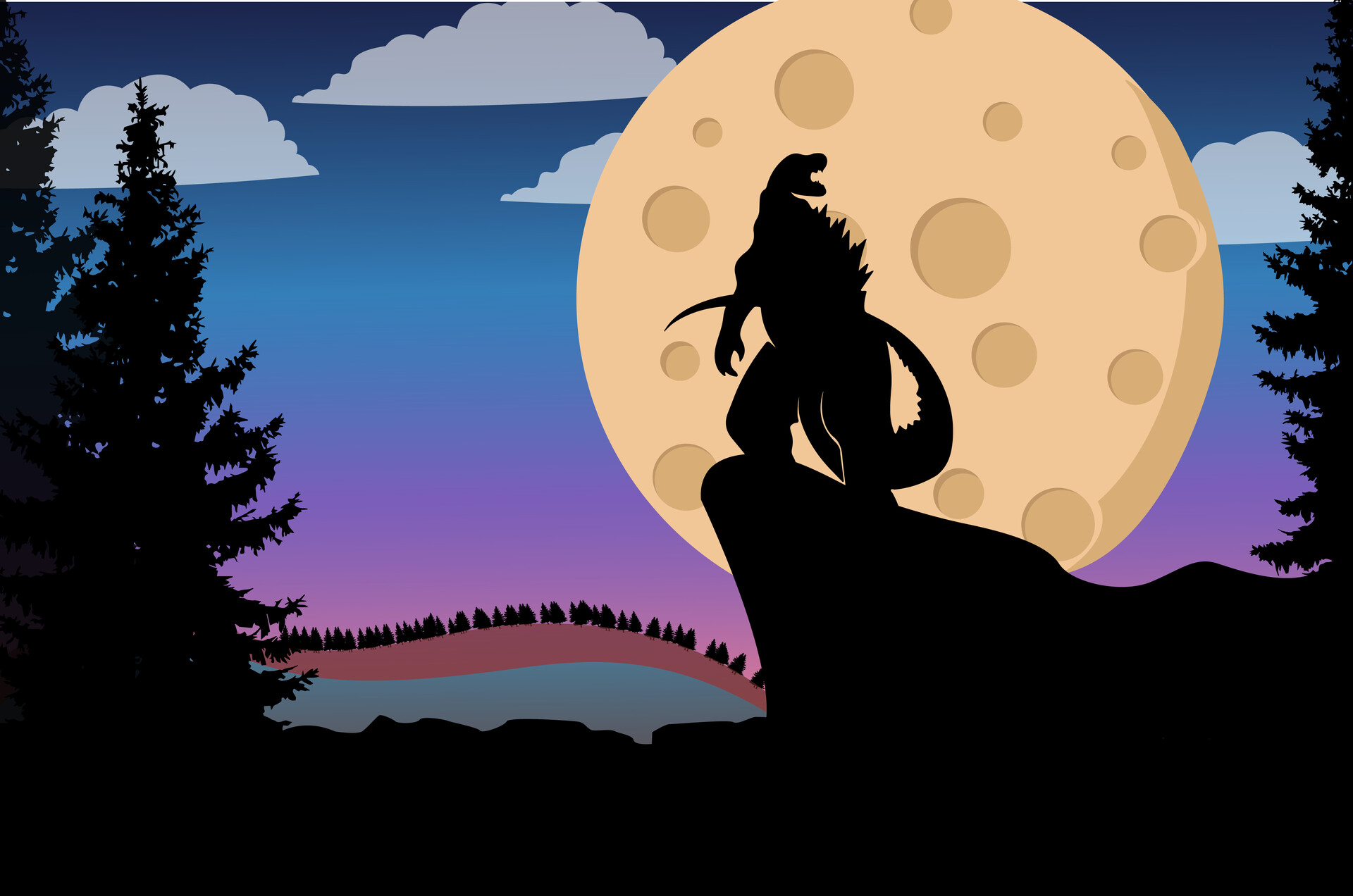 ArtStation - Silhouette composition illustration