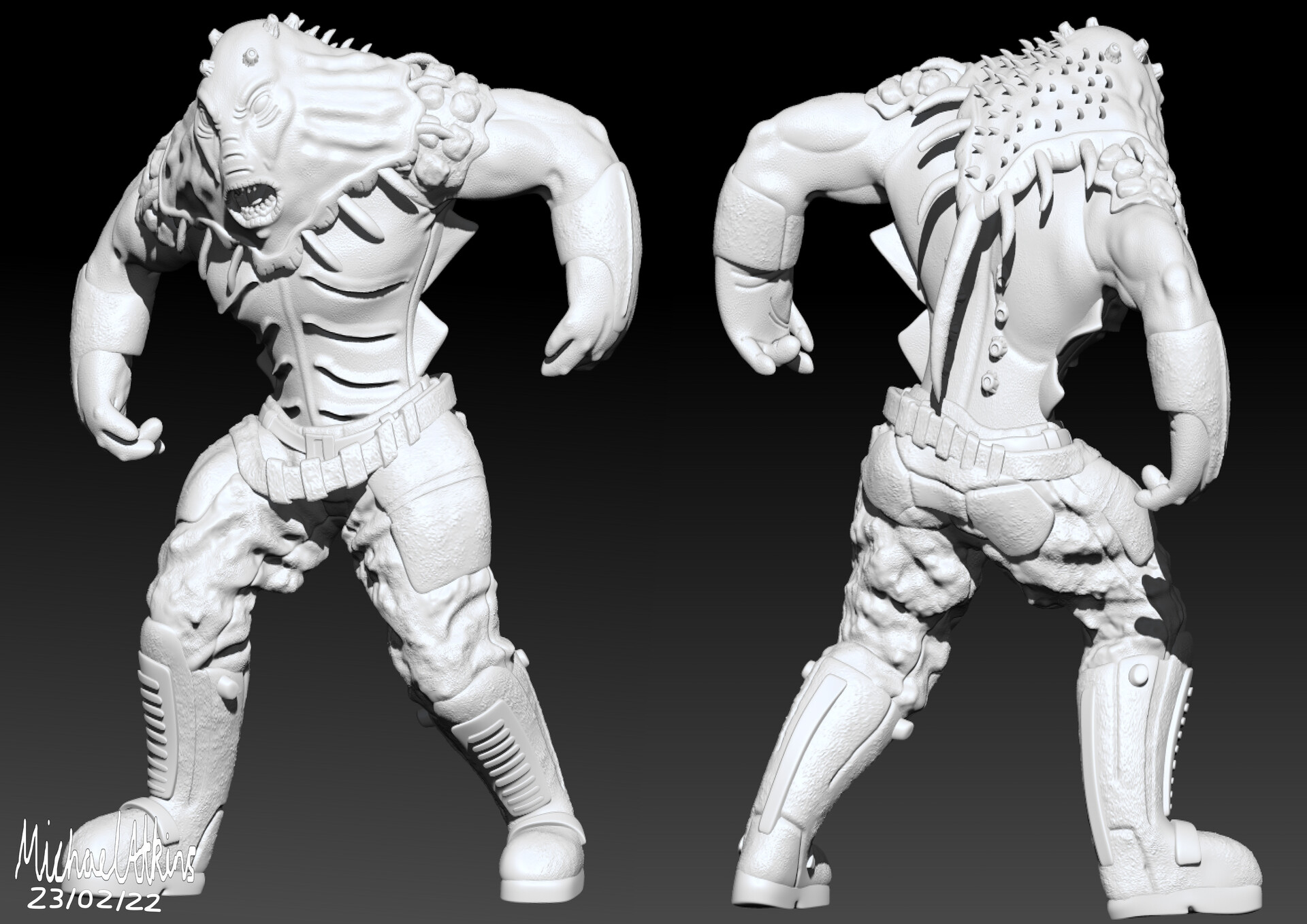 ArtStation - Michael Atkins 3D Stingray Alien Character Sheet AO