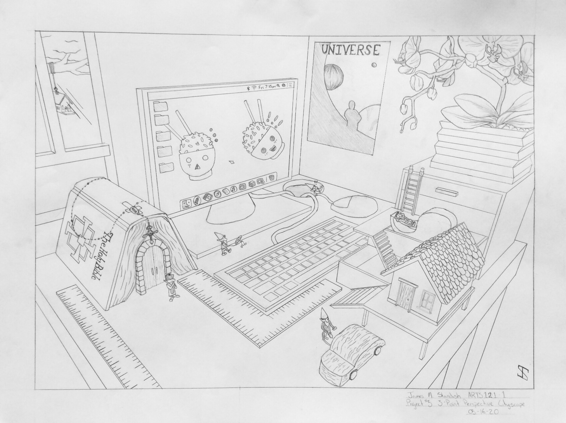 3 point perspective house