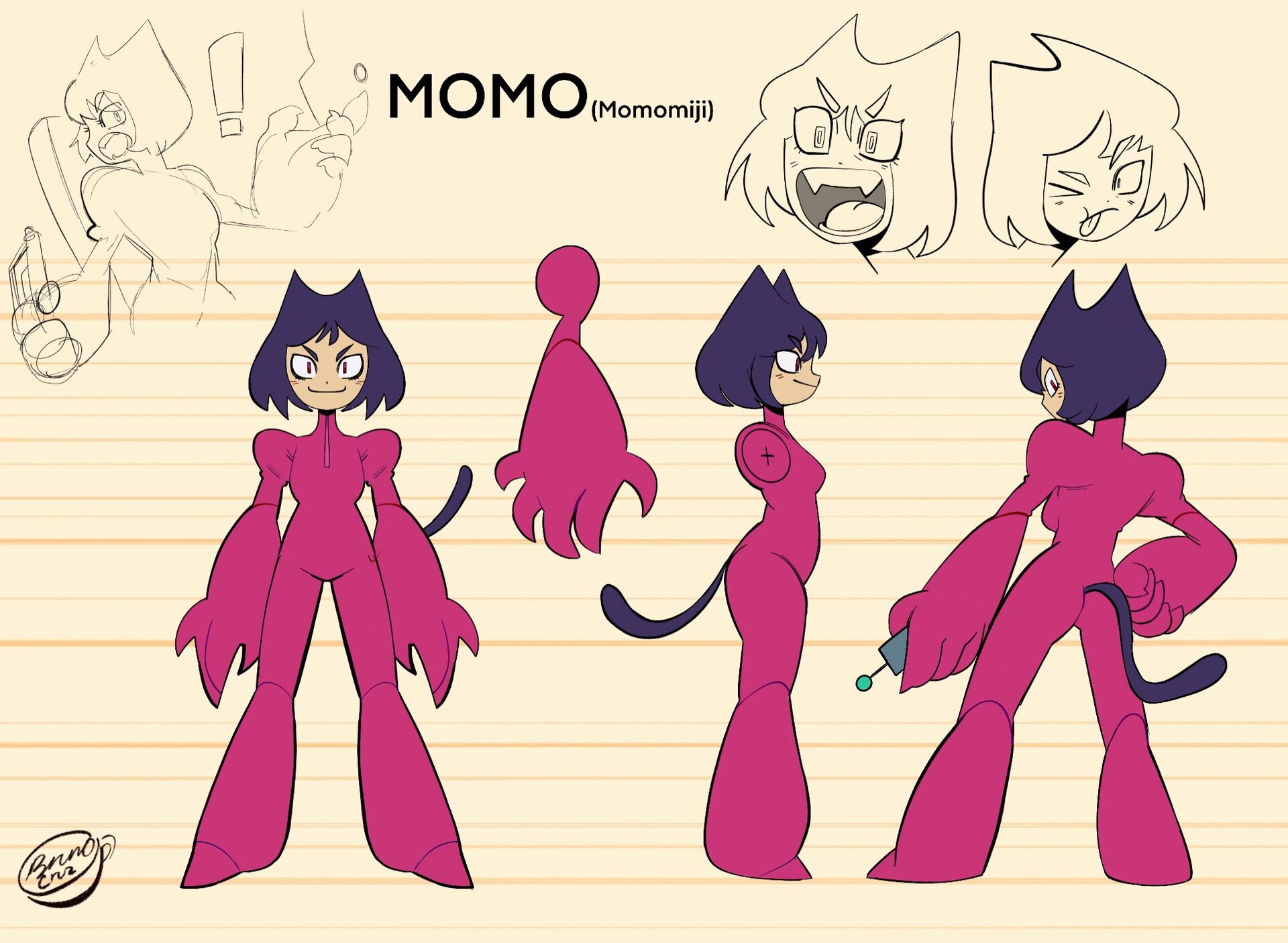 Bruno Cruz - Marvelous Meow Bot Turn Arounds and sketches