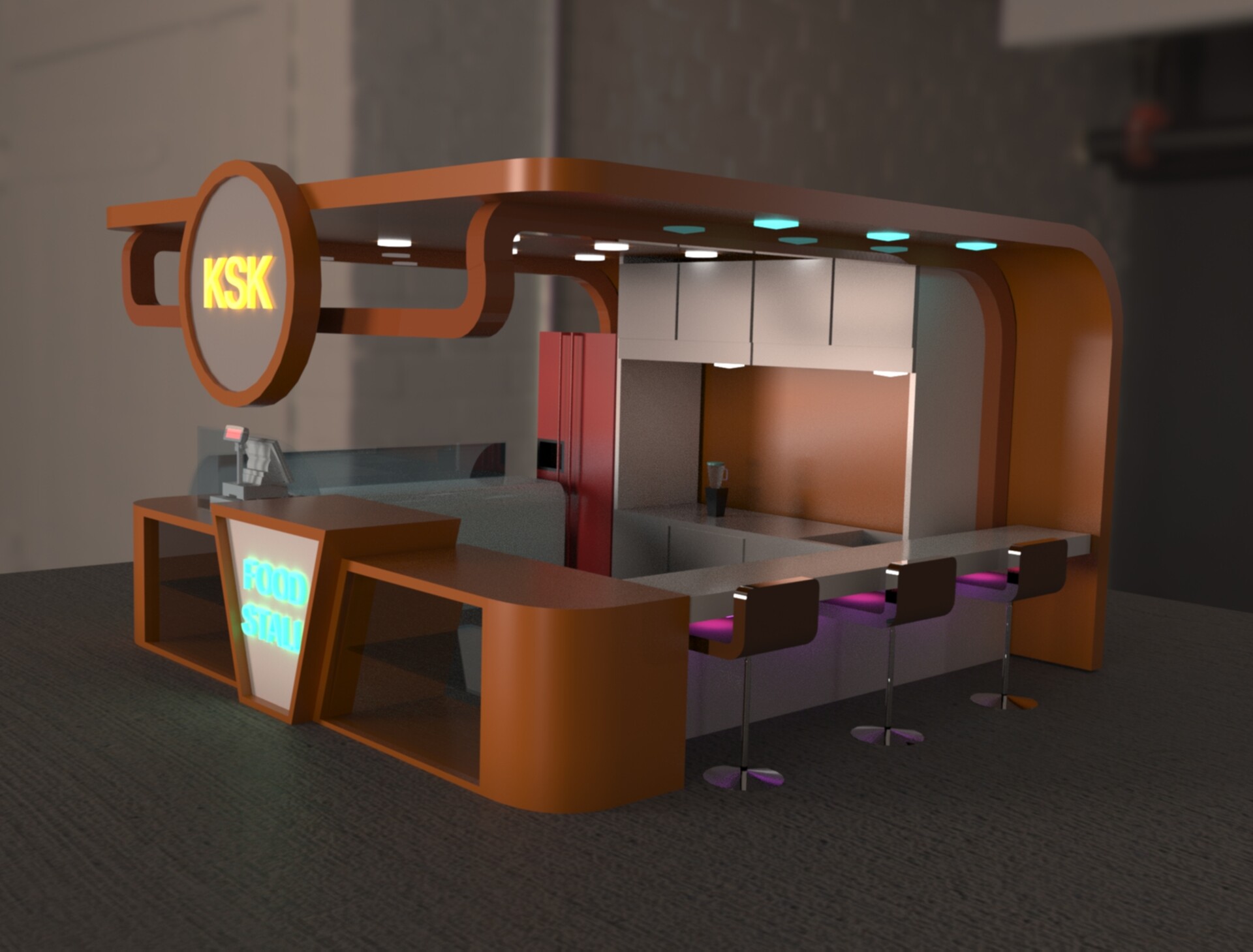 ArtStation - FOOD STALL MODEL