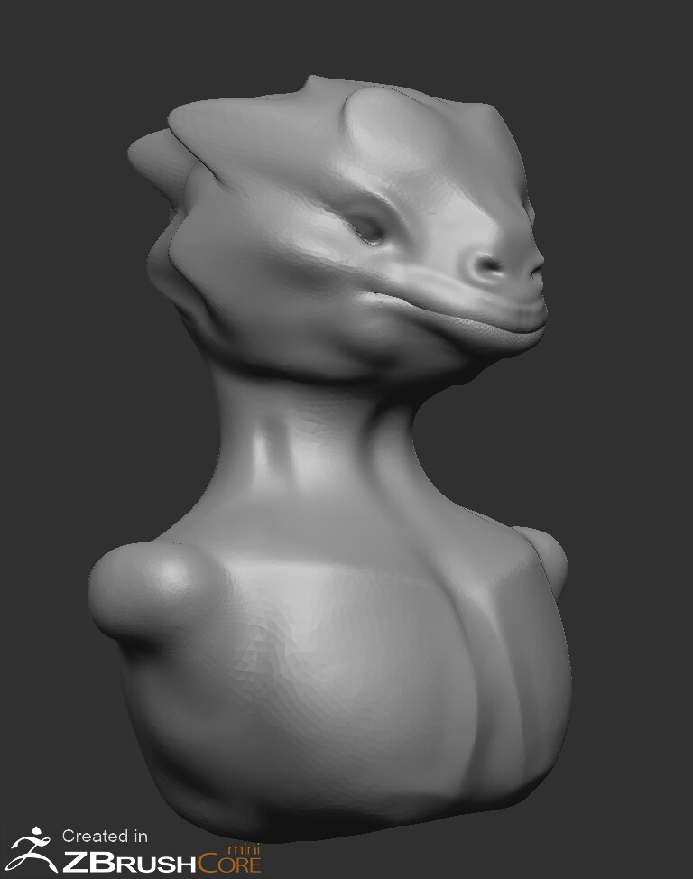 ArtStation - dragon/lizard man bust