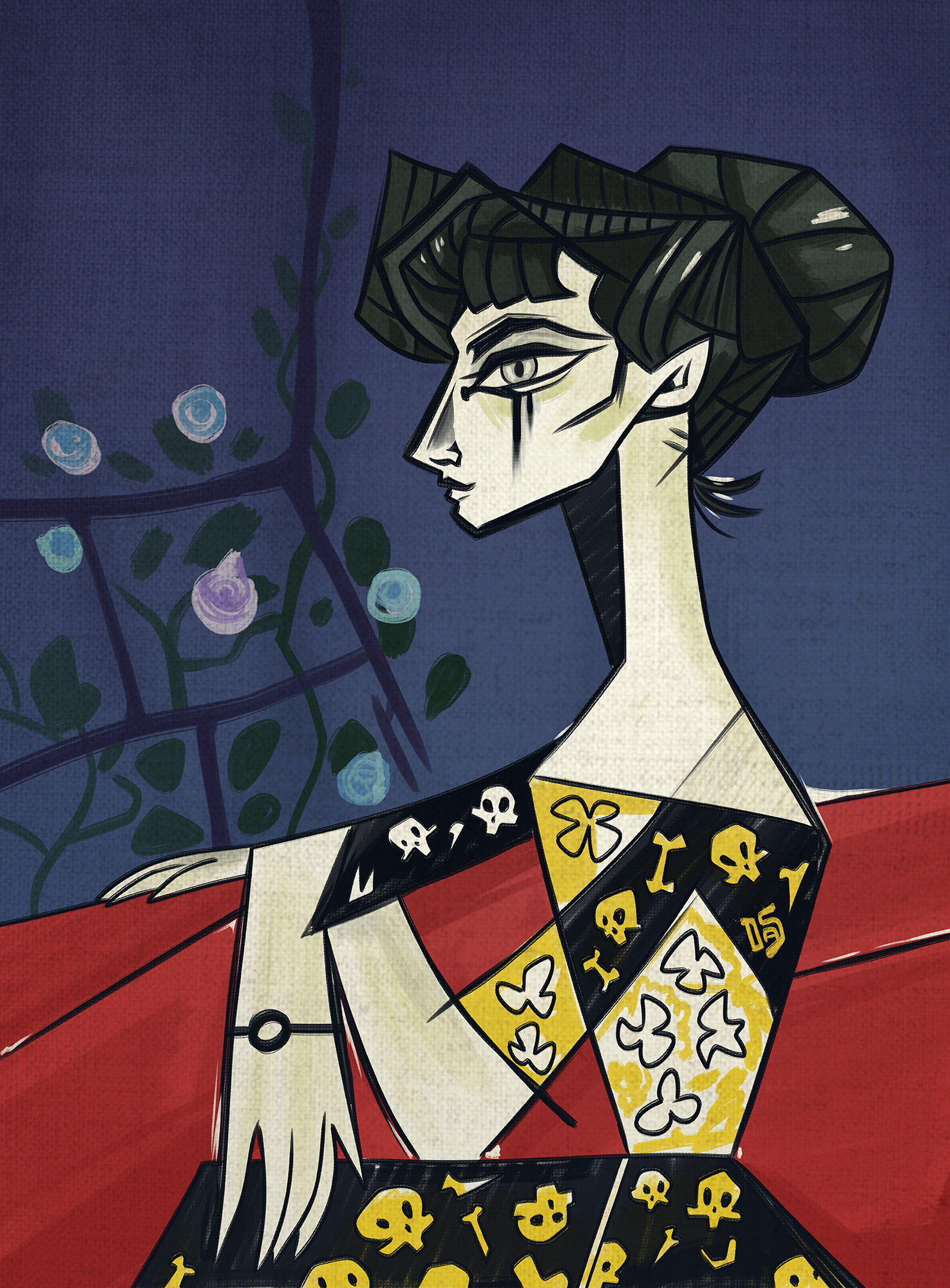 ArtStation - Fanart of Picasso's 'Jacqueline with Flowers'