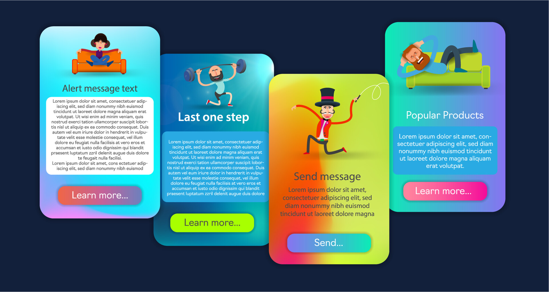 ArtStation - Color interface windows with cartoon characters