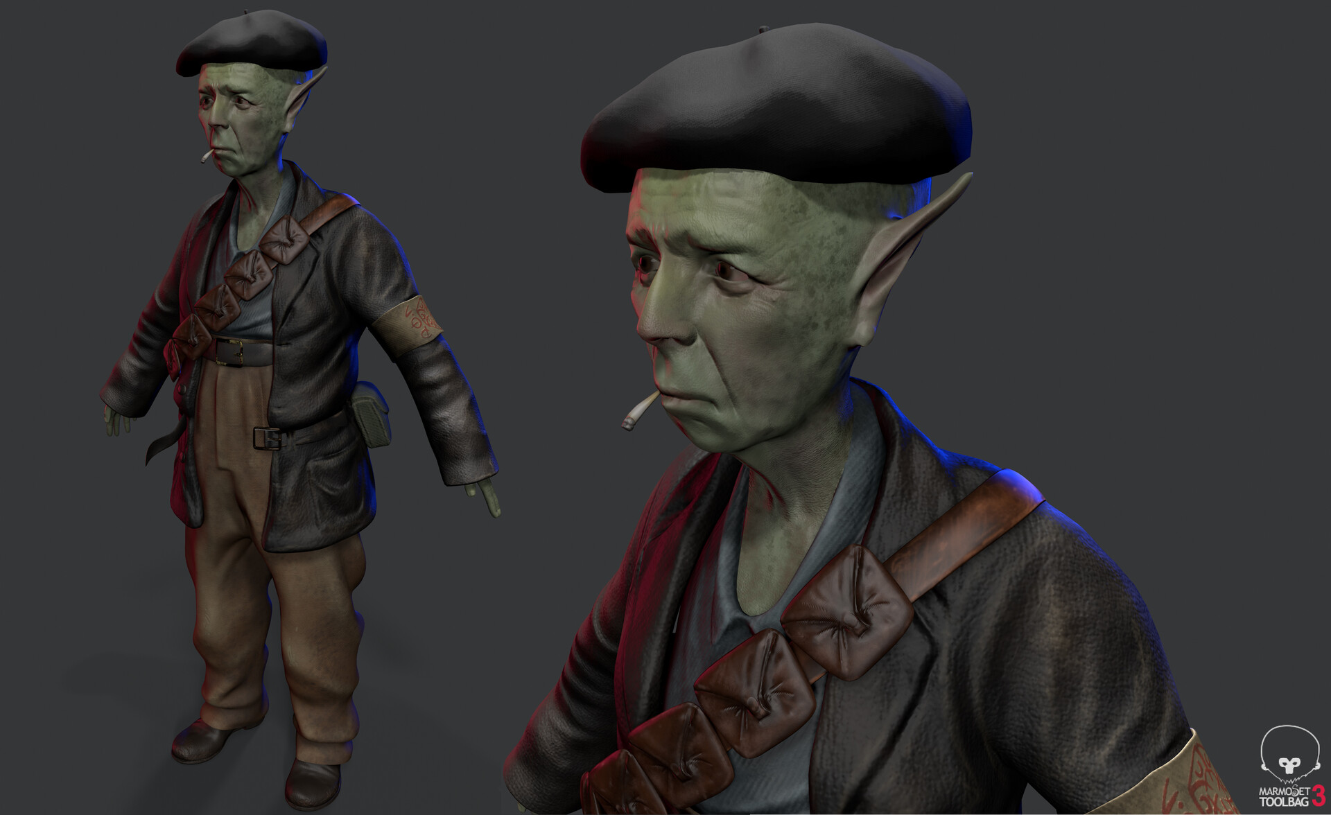 ArtStation - The Partisan - My First 3D Character Model.