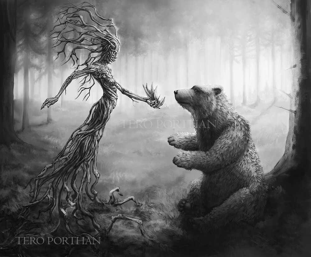 Tero Porthan - Mielikki Forest God with Bear